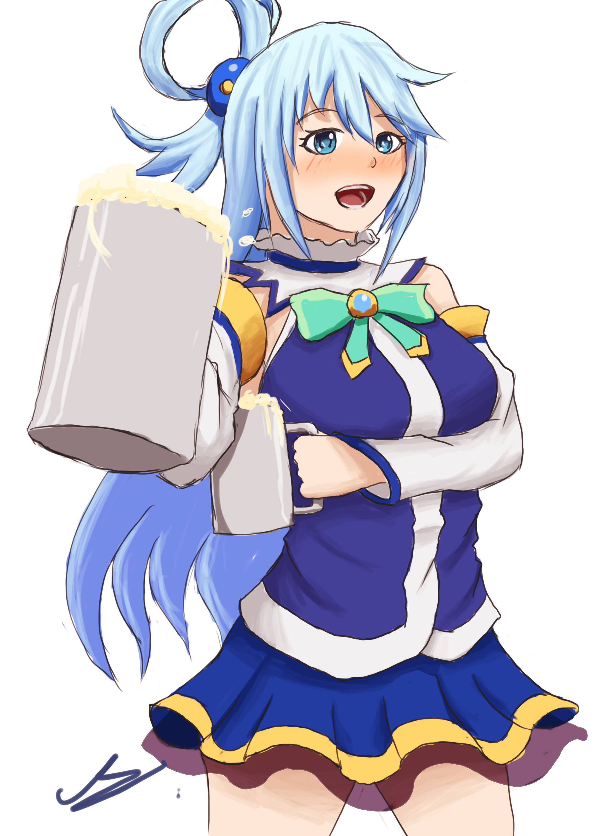 Kazuma: Two beers please." Aqua: "And two for me too." | Scrolller