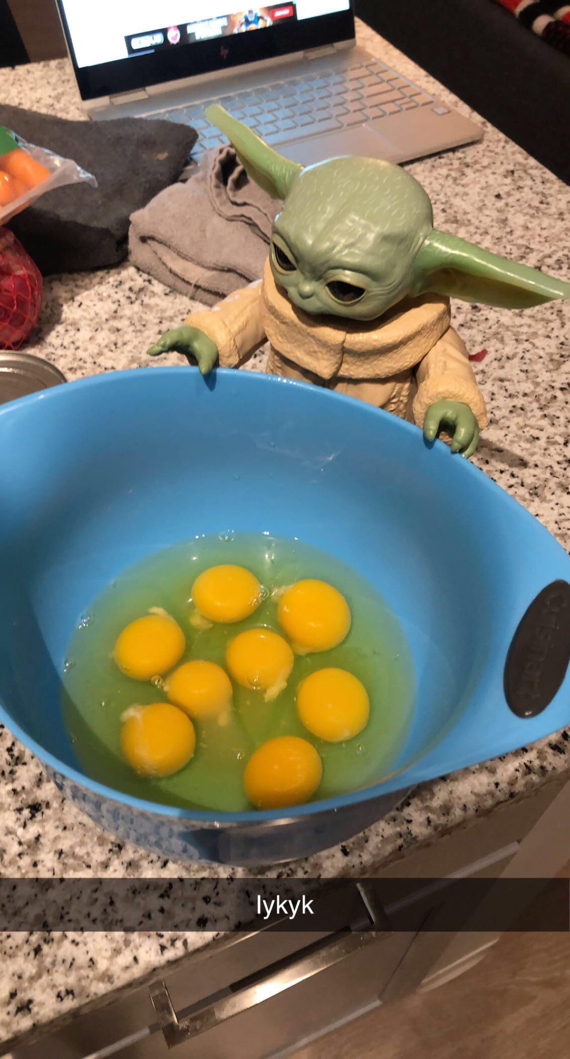 Keep an eye on Grogu while cooking | Scrolller