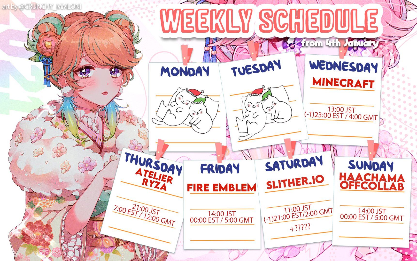 Kiara's schedule for the week, an off-collab with Haachama. | Scrolller