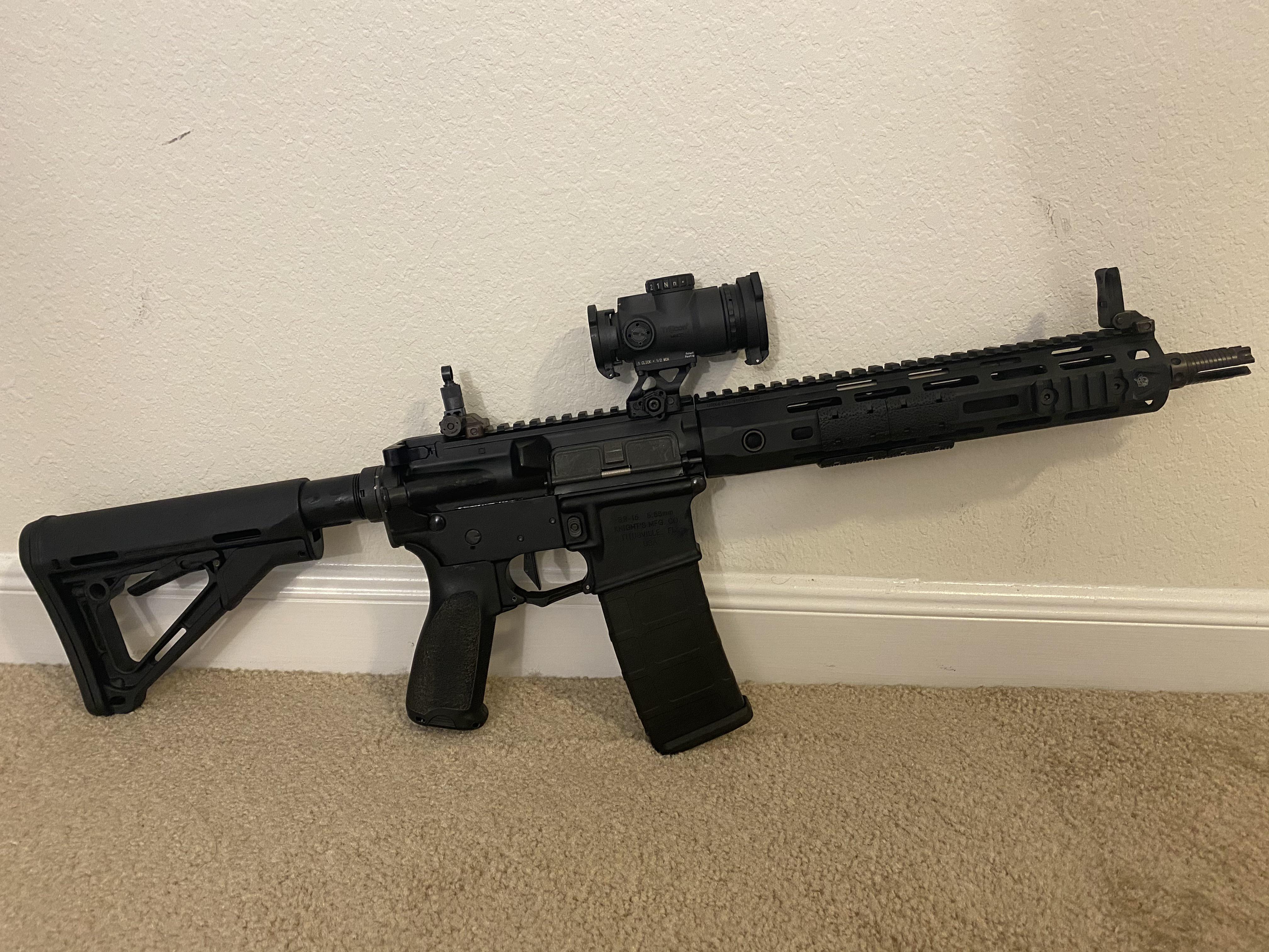 Knights Armament SR-15 CQB Mod 2 Short barrel rifle with a Trijicon MRO Patrol red dot | Scrolller