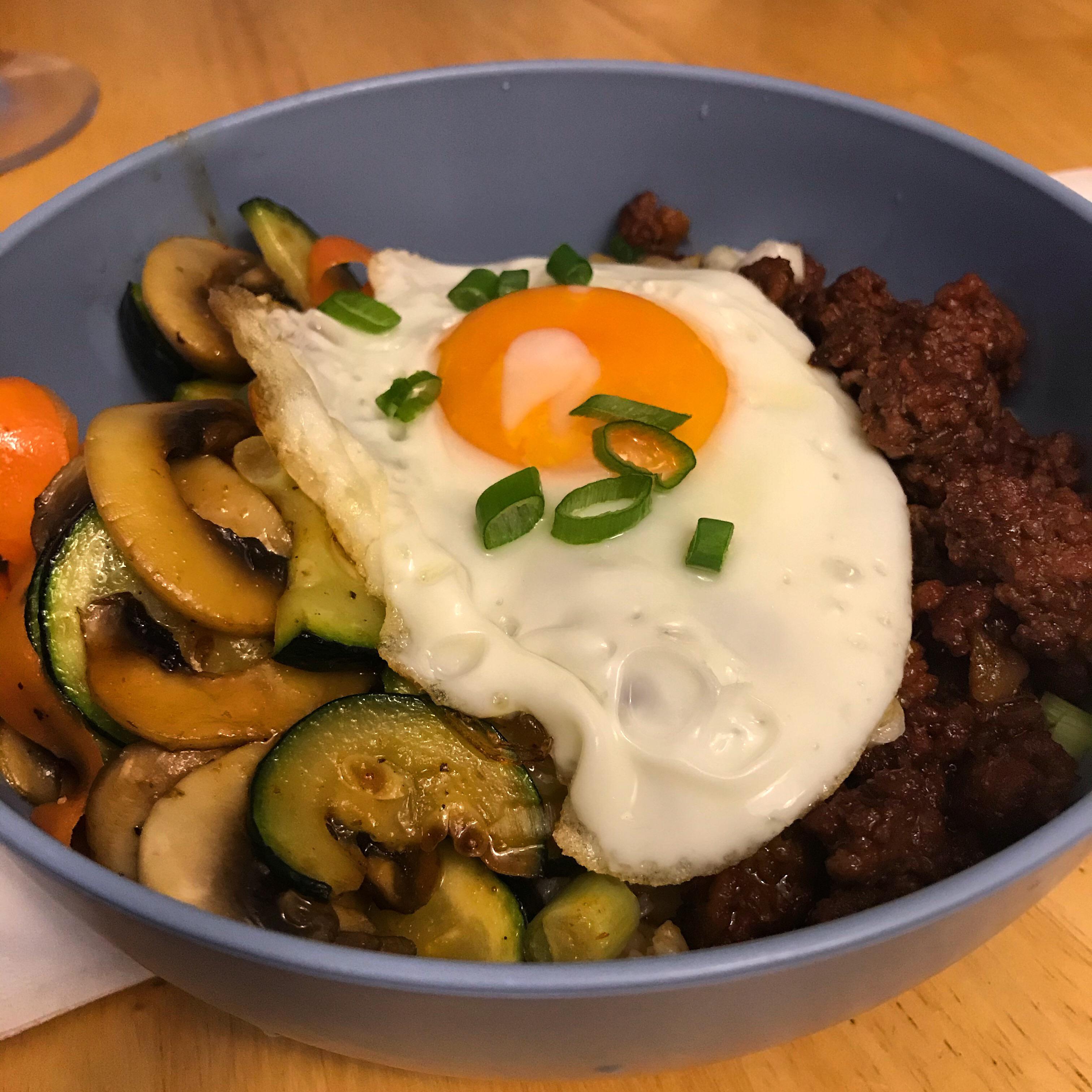 Korean Beef Bibimbap we added the egg. So. Good. | Scrolller