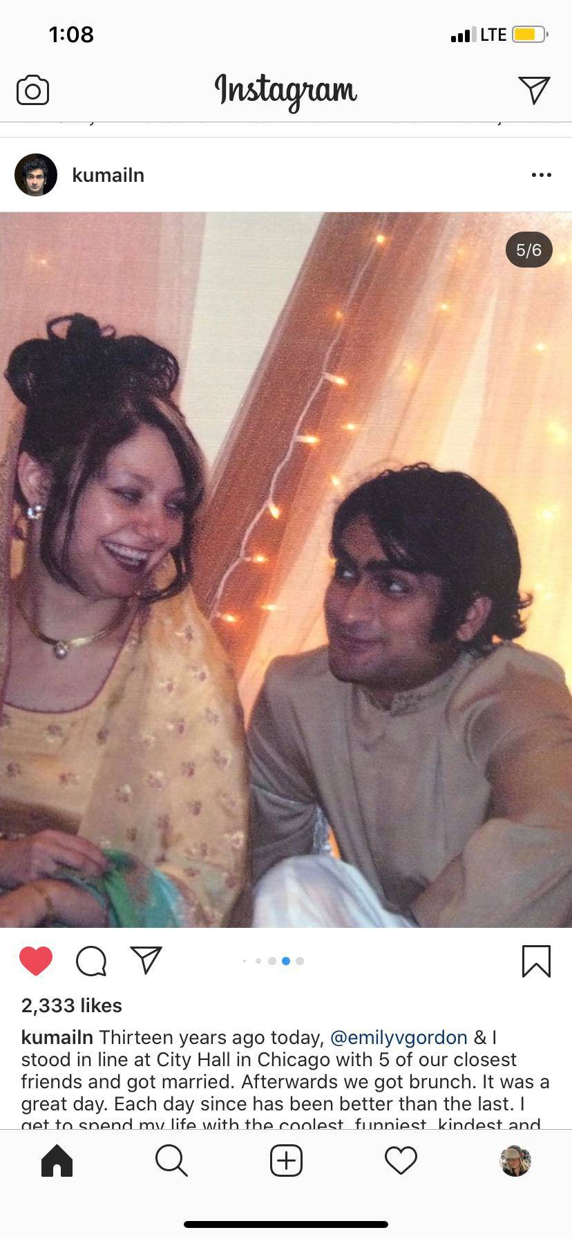 Kumail Nanjiani and his wife admiring each other. | Scrolller