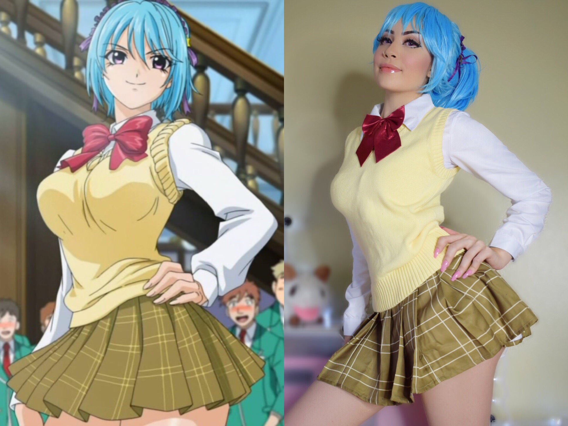 Kurumu Kurono side by side cosplay comparison | Scrolller