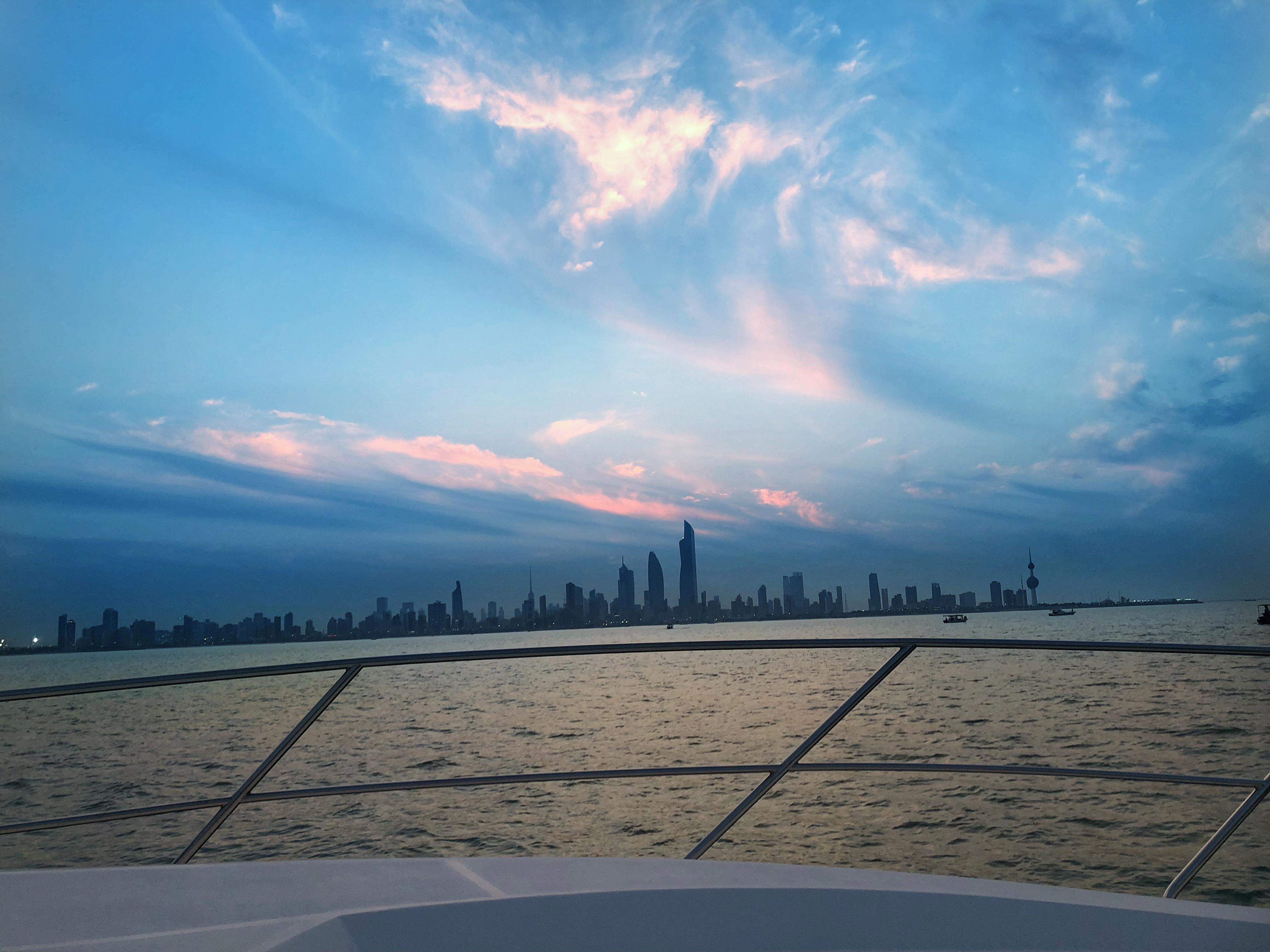 Kuwait skyline from off the coast. | Scrolller
