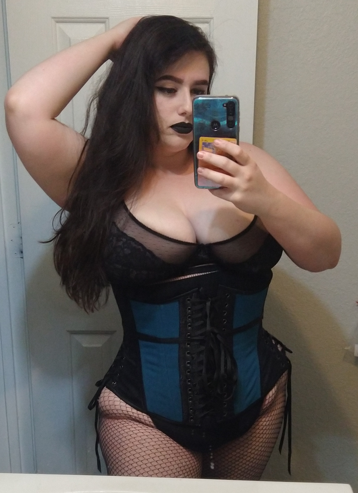 Laced up leather and lace my favorite way to be 🖤 | Scrolller