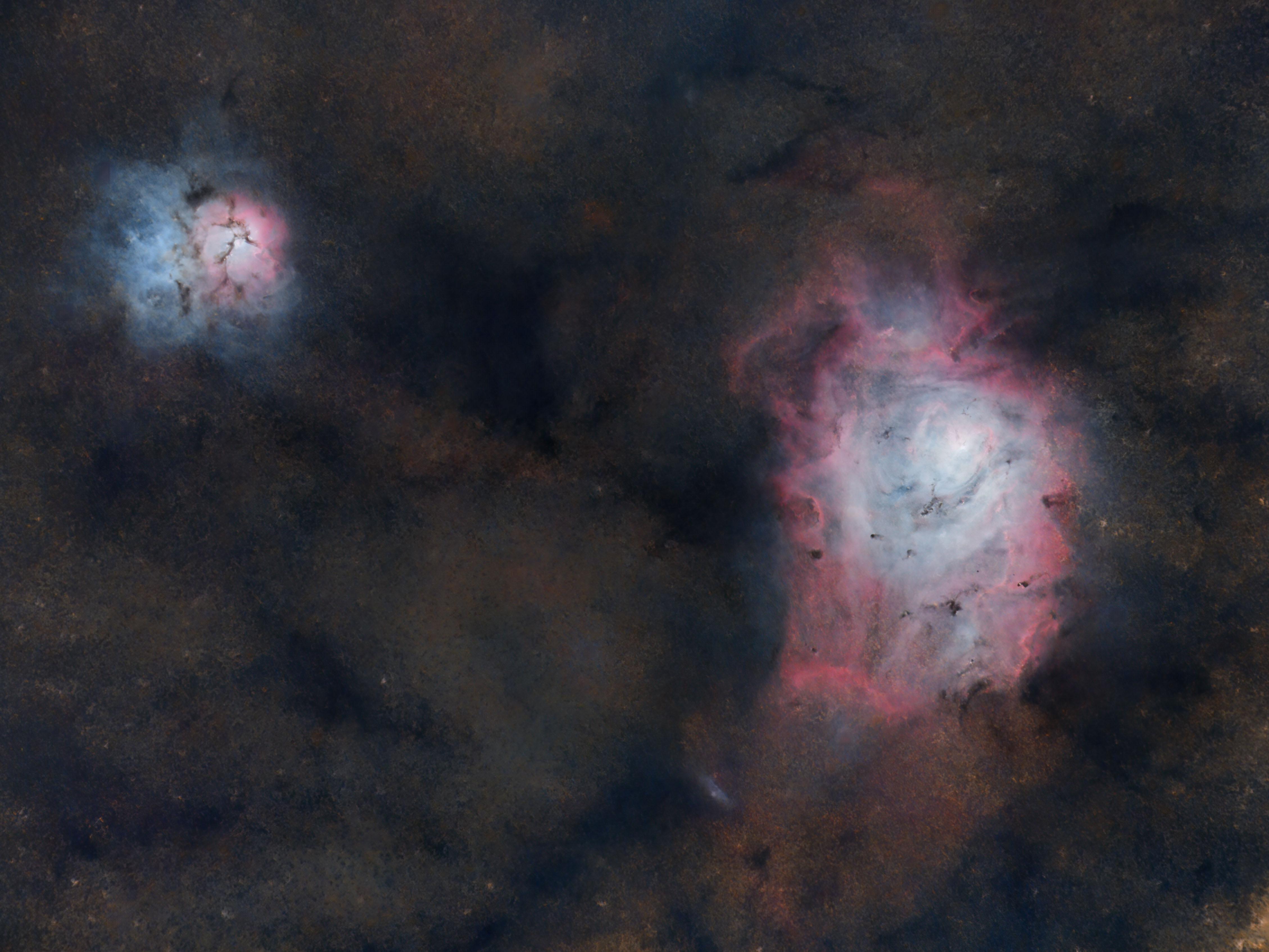 Lagoon and Trifid Nebula | Scrolller