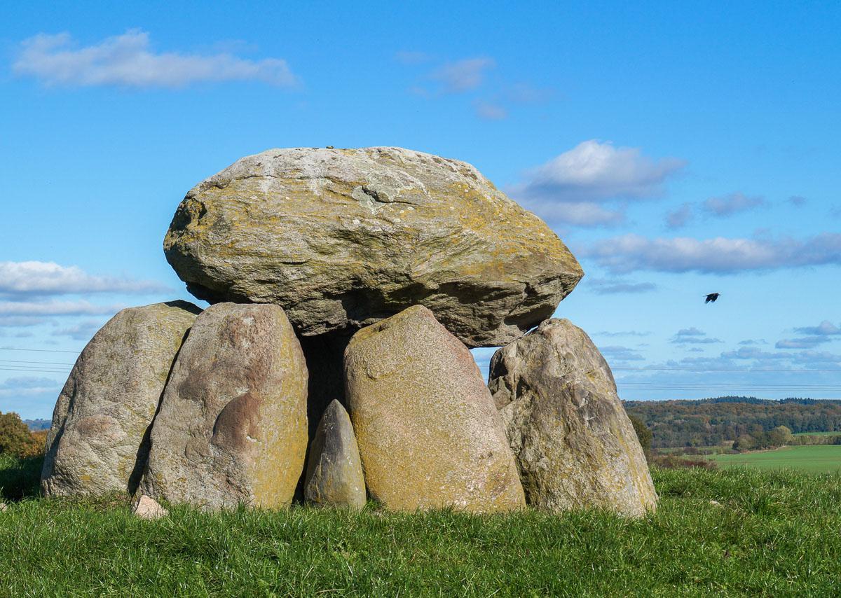 Large dolmen on the top of a hill near the baltic sea (Loose in the very north of Germany ...