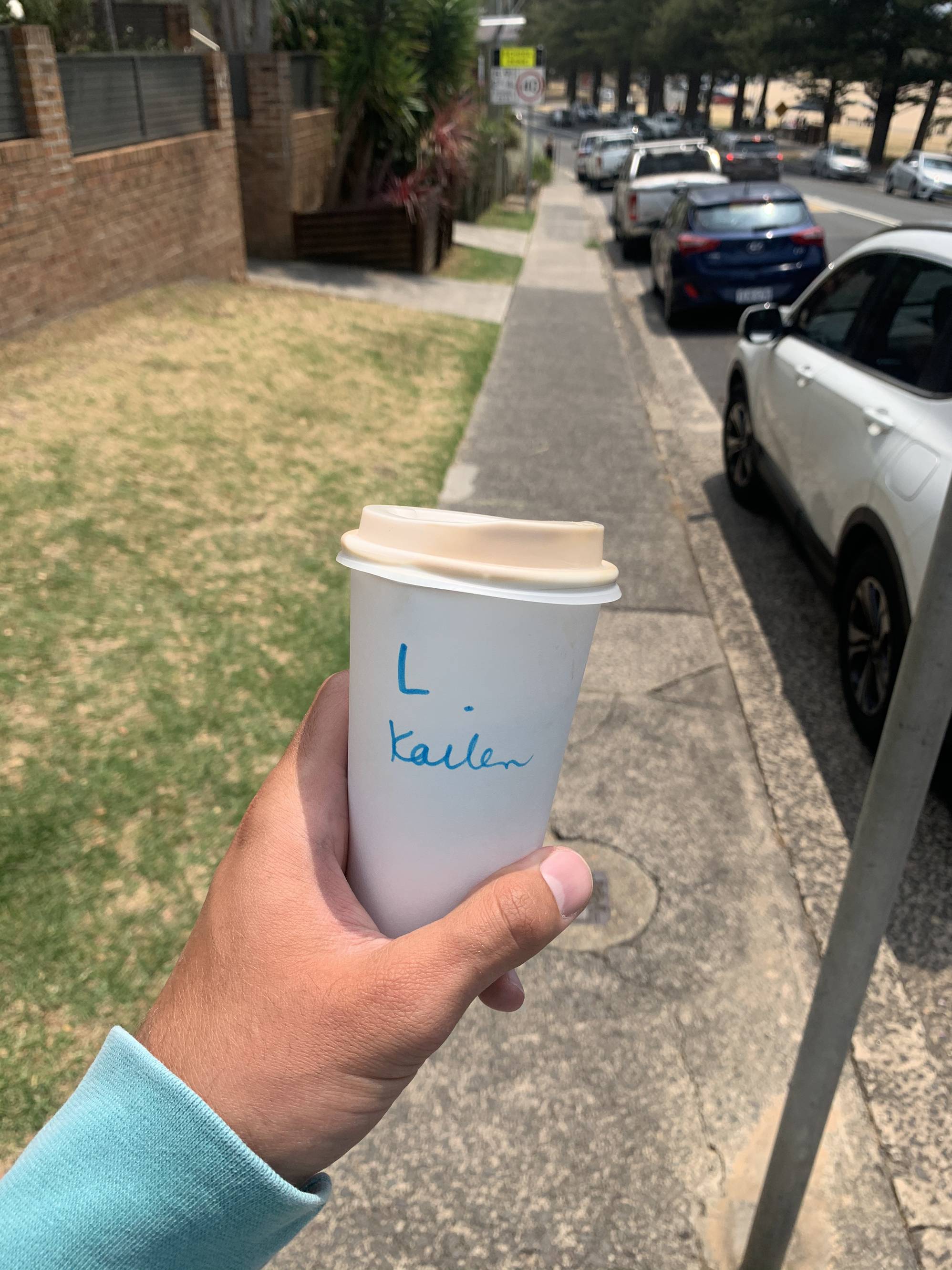 Large latte for Caleb | Scrolller