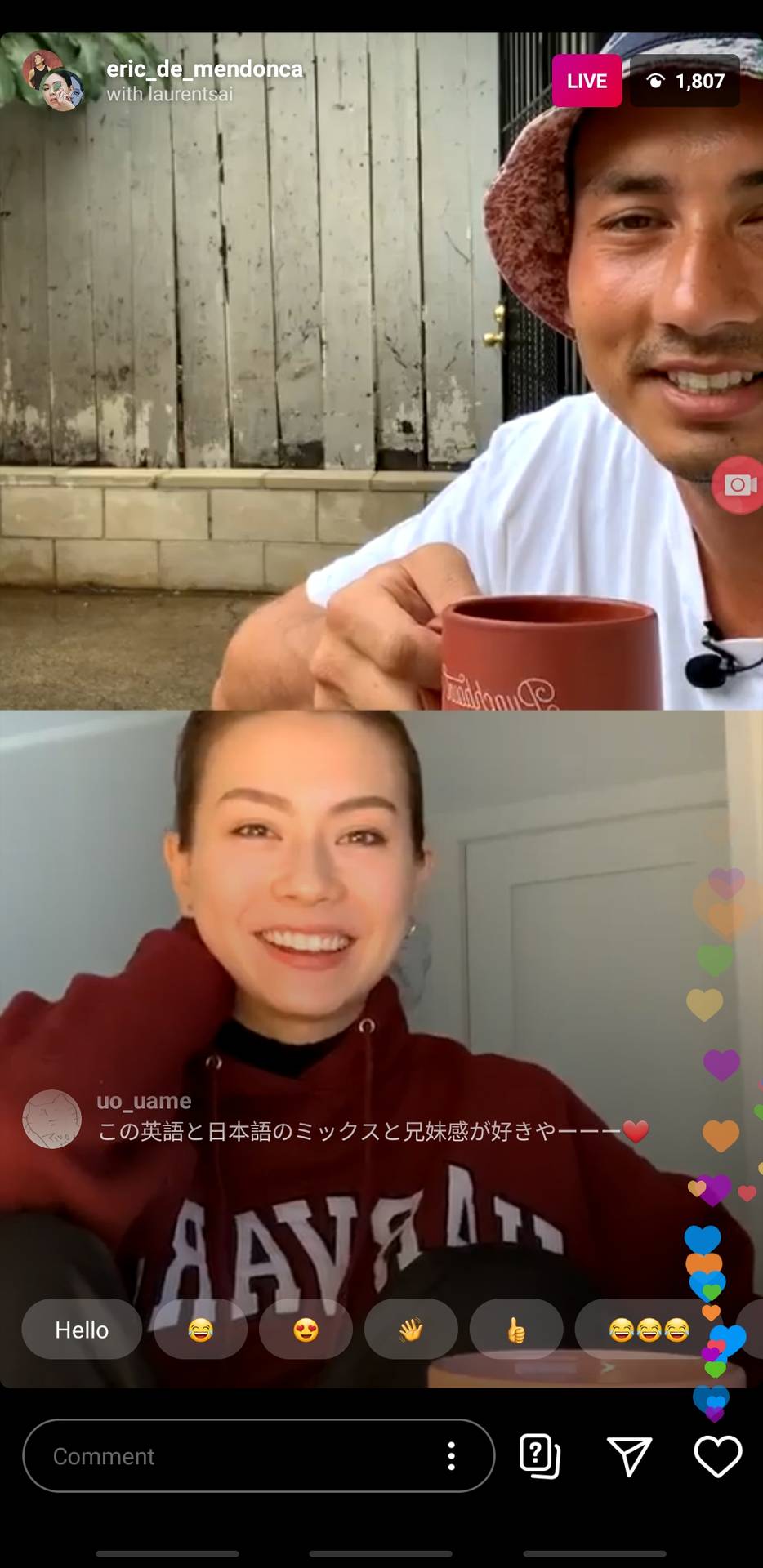 Lauren and Eric doing an insta live together! | Scrolller