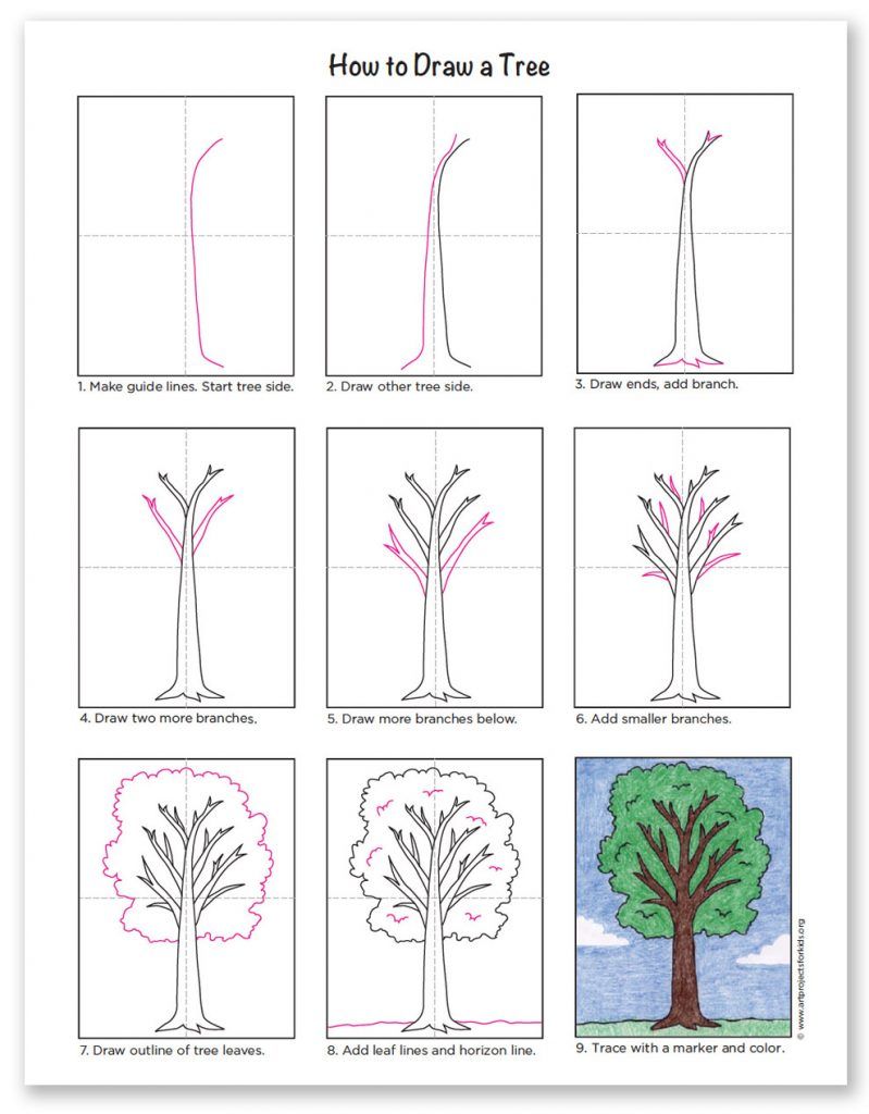 Learn how to draw a tree. | Scrolller