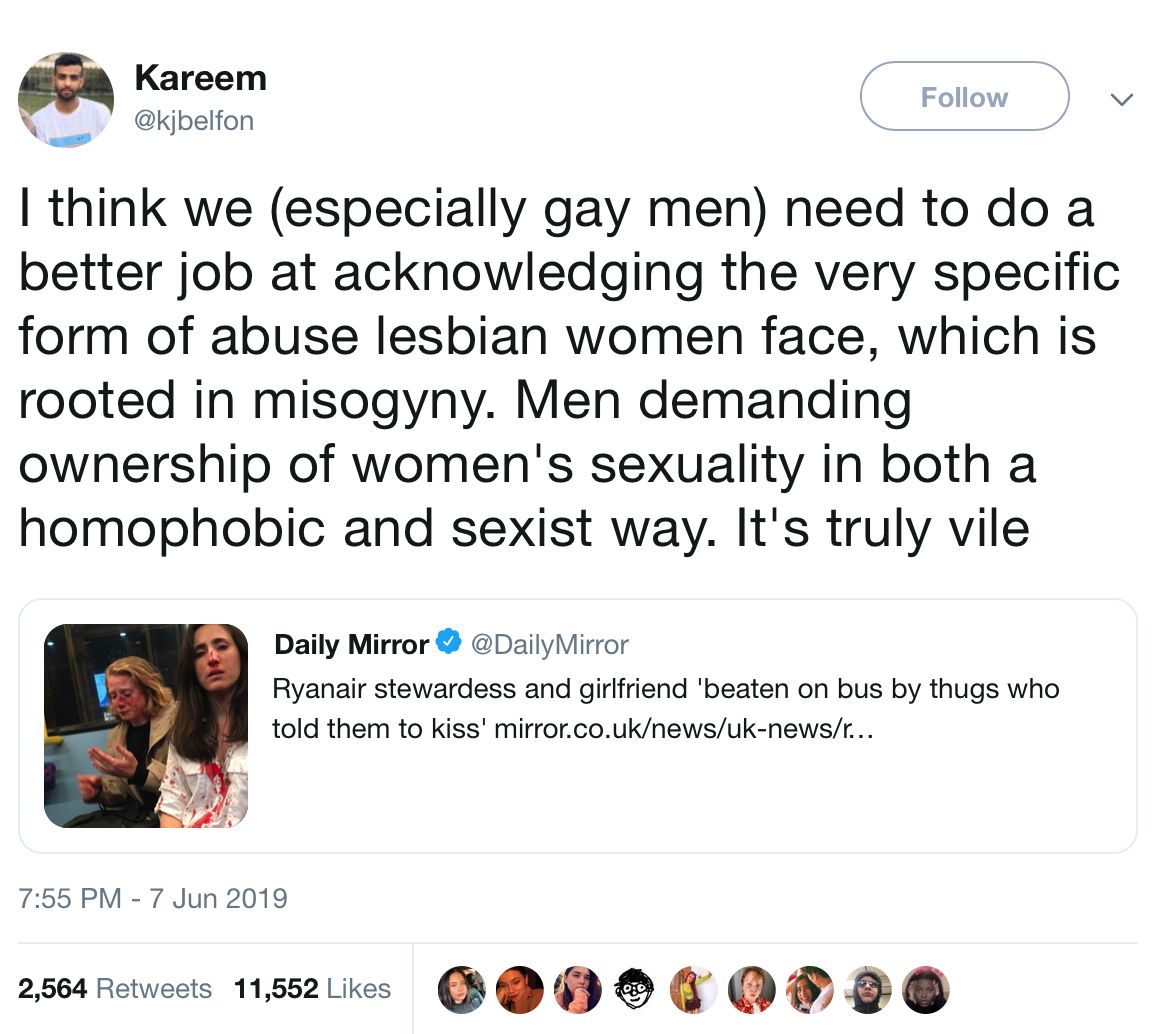 Lets acknowledge the very specific form of abuse lesbian women face | Scrolller