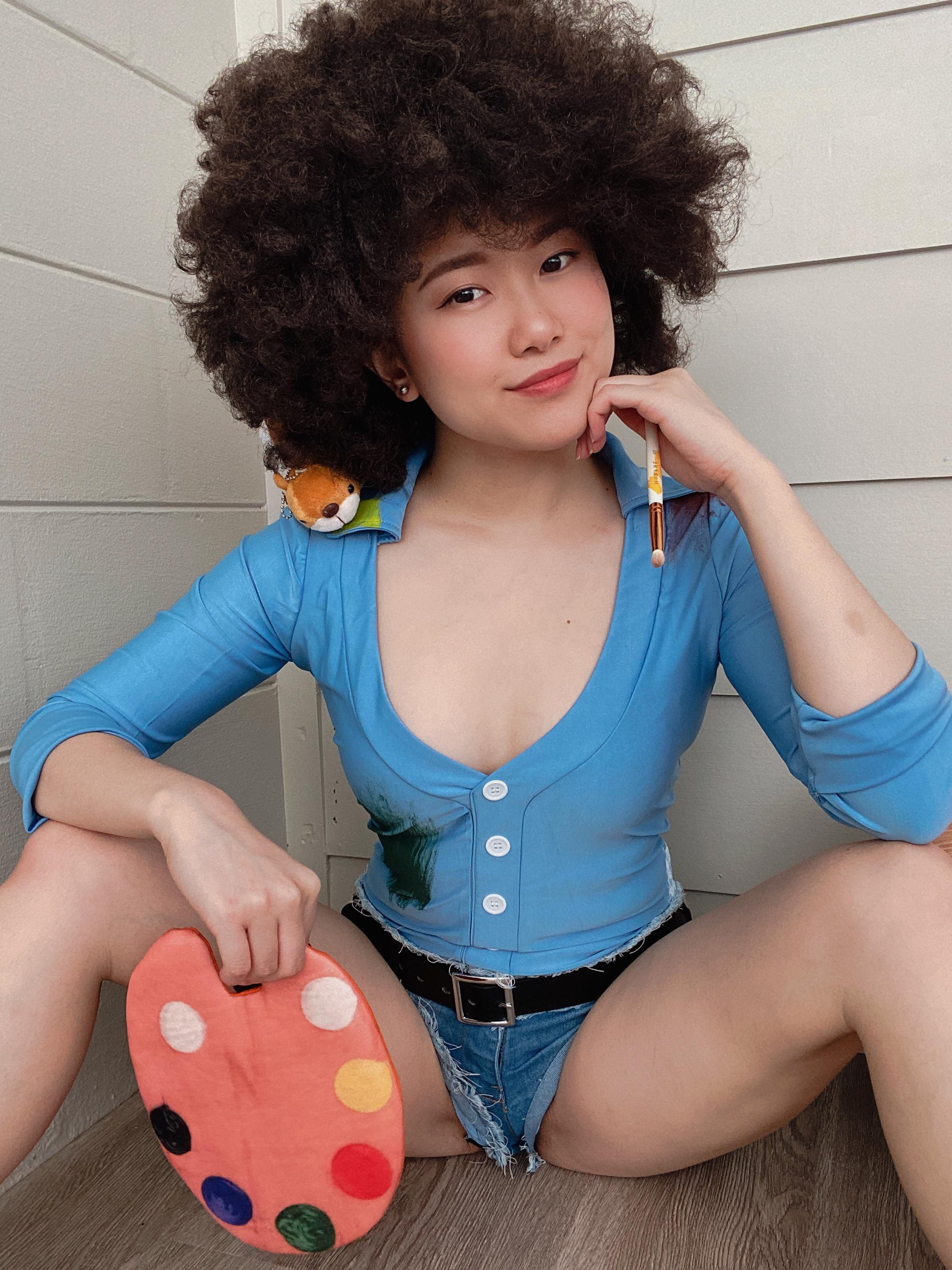 "Let's practice a wet on wet technique 🎨" All new Bob Ross set is up on my Onlyfans! | Scrolller