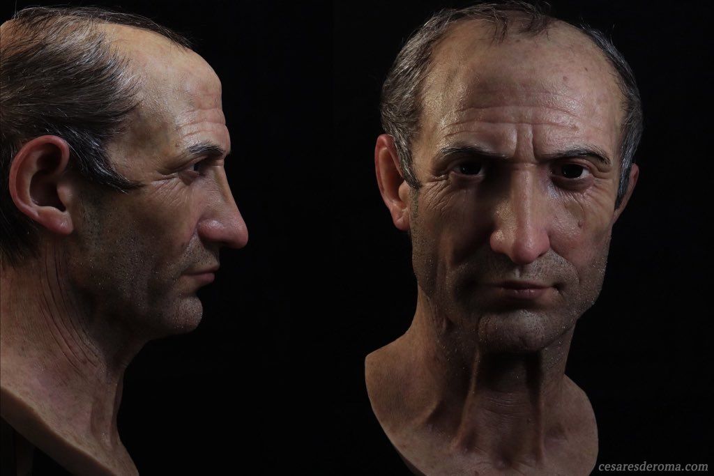 Lifelike reconstruction of Julius Caesar's face, based on his Vatican Museum bust | Scrolller