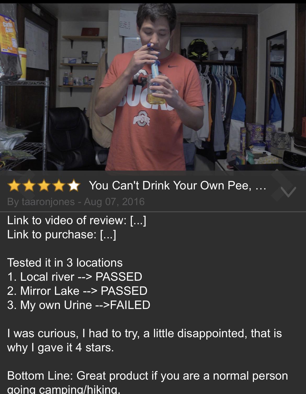 Lifestraw. Not for drinking urine. | Scrolller