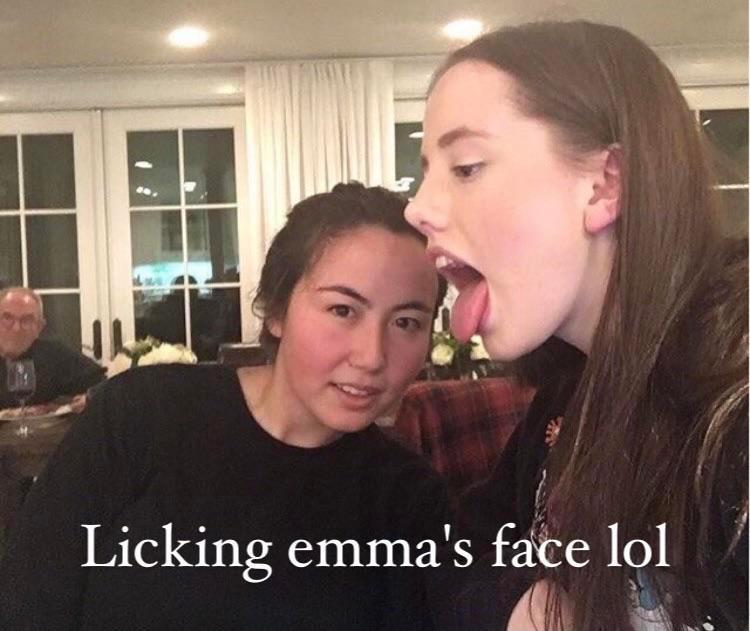 Lily mo. Licking Emma’s face | Scrolller