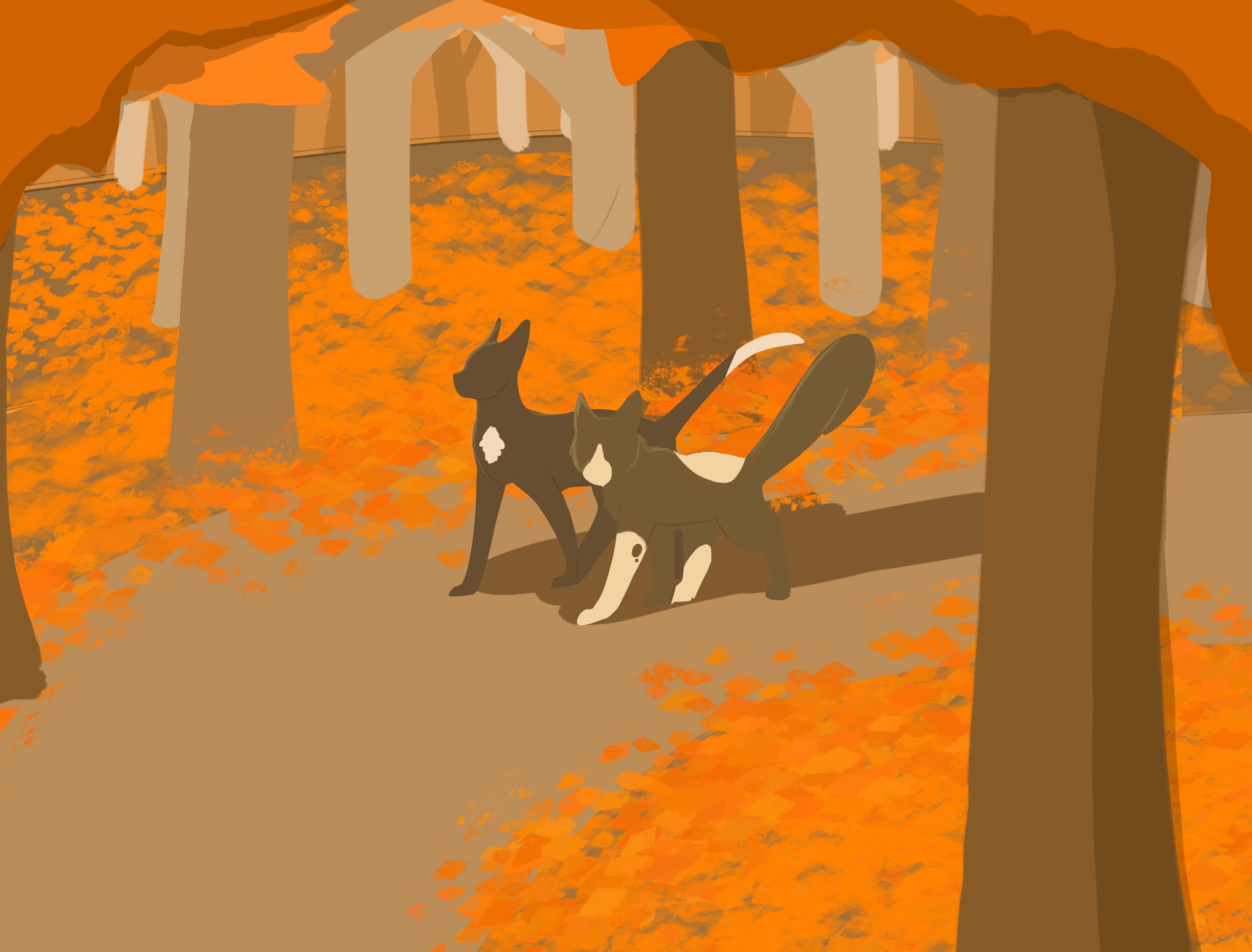 Lineless drawing of Ravenpaw and Barley | Scrolller