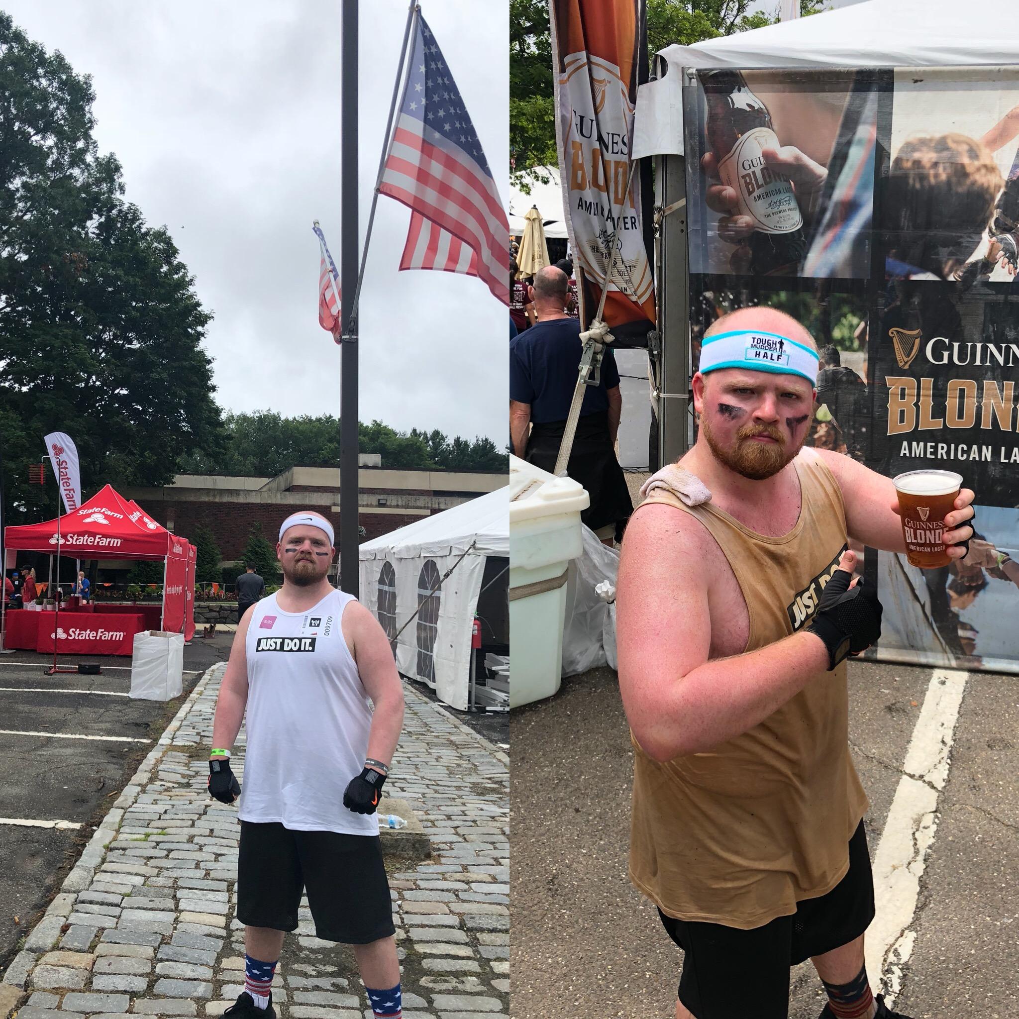 Little before and after shot from my first mudder experience! | Scrolller