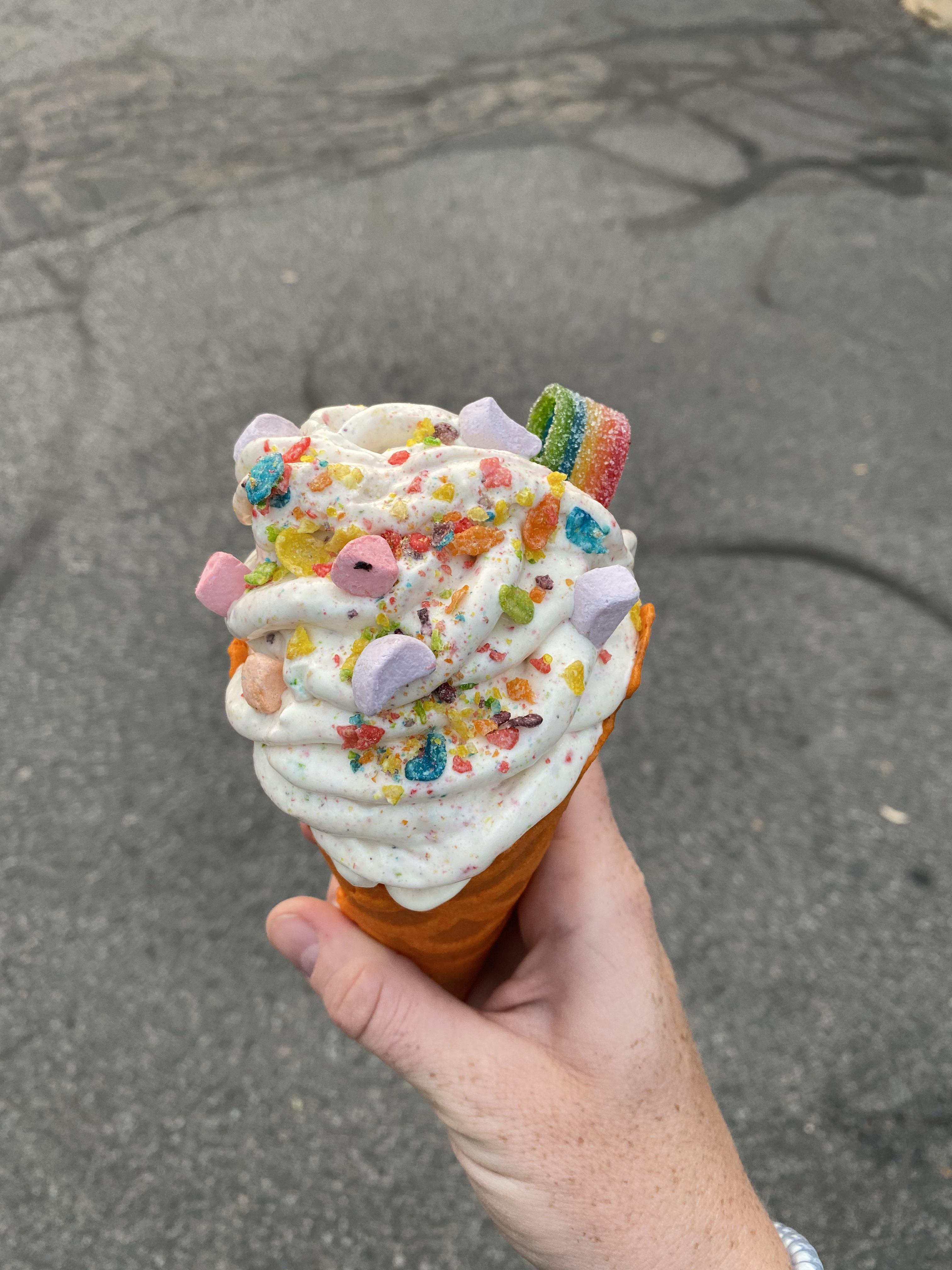 Local ice cream truck - fruity pebbles, captain crunch, and lucky charms mixed in. 10 out of 10 ...