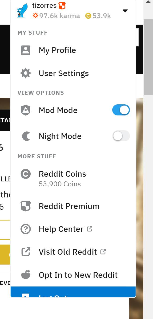 'Log Out' is cut off in the drop down menu | Scrolller