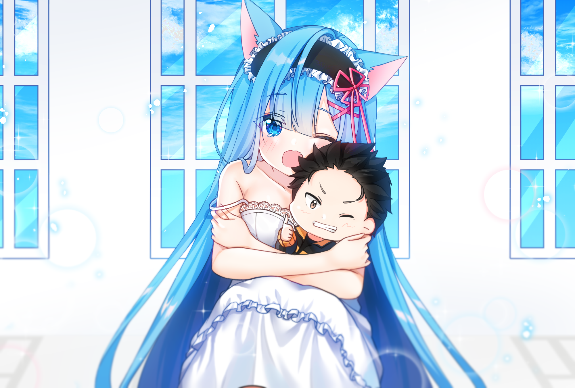 Long haired neko Remu | Scrolller