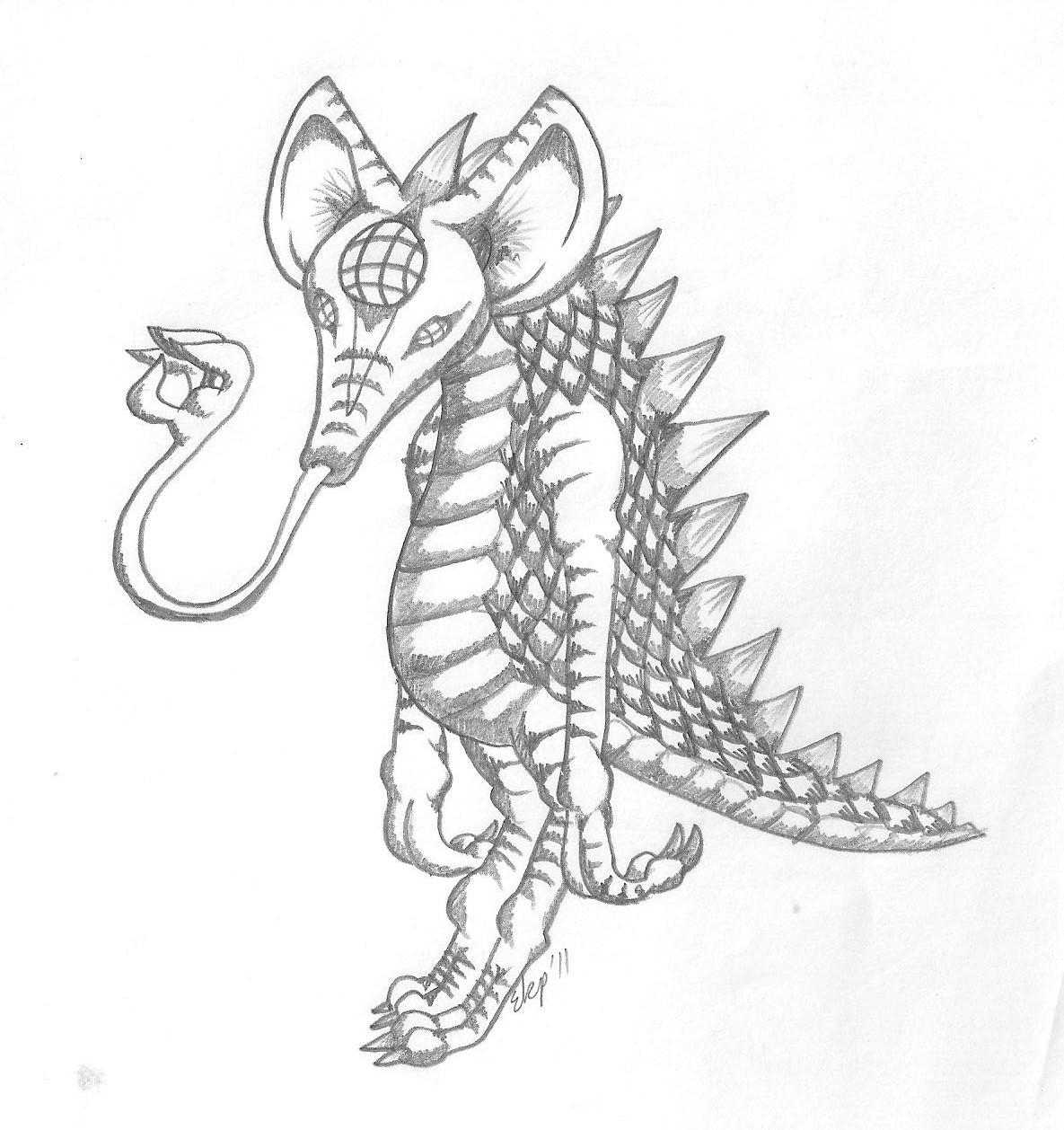 Long-Tongue Alien, by Me, Pencil | Scrolller