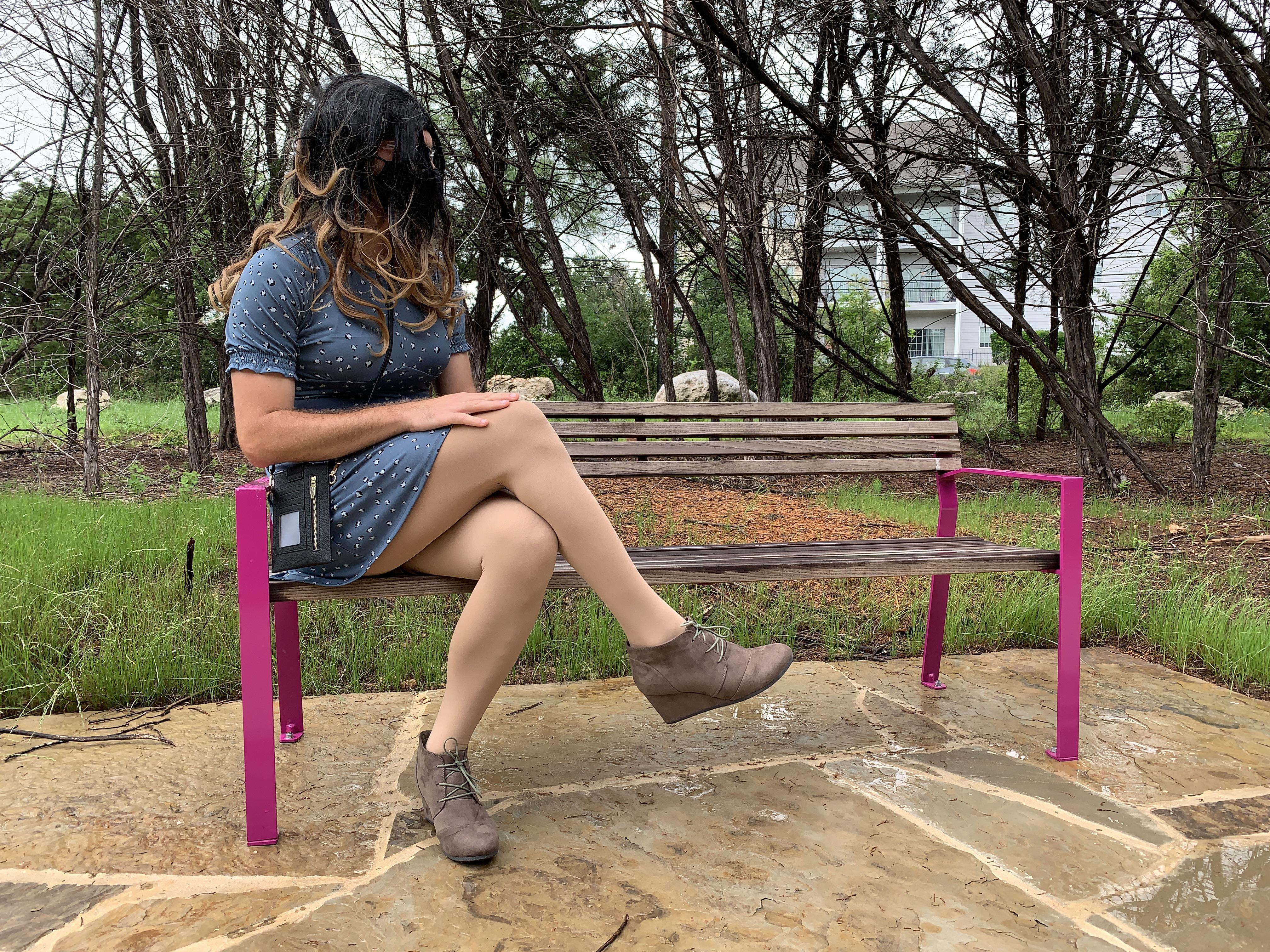 Looking good sitting on a park bench | Scrolller