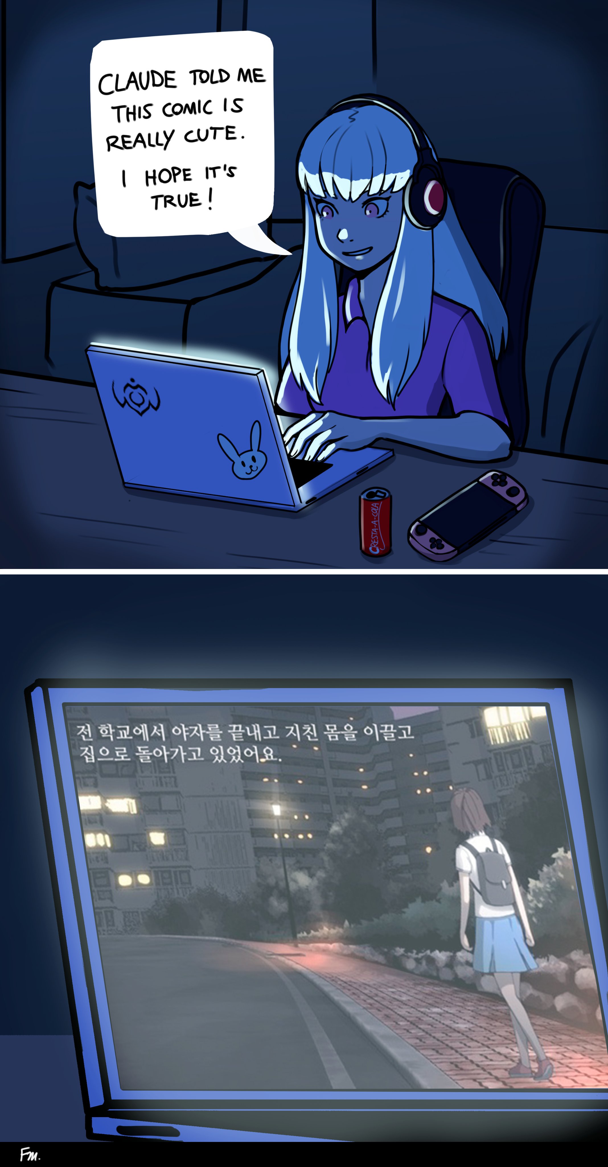 Lysithea reads a webcomic | Scrolller