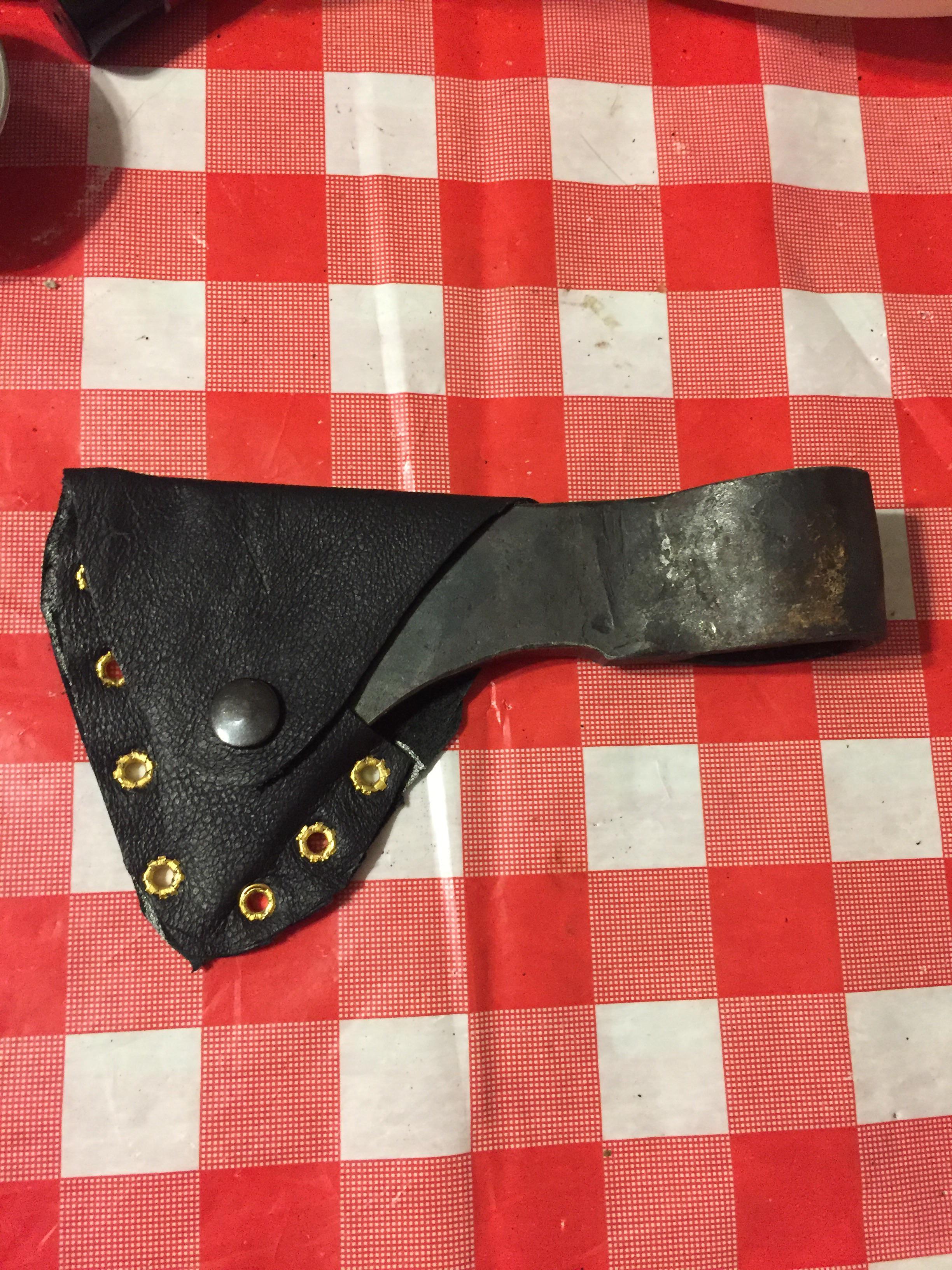 Made a leather sheath for my tomahawk | Scrolller