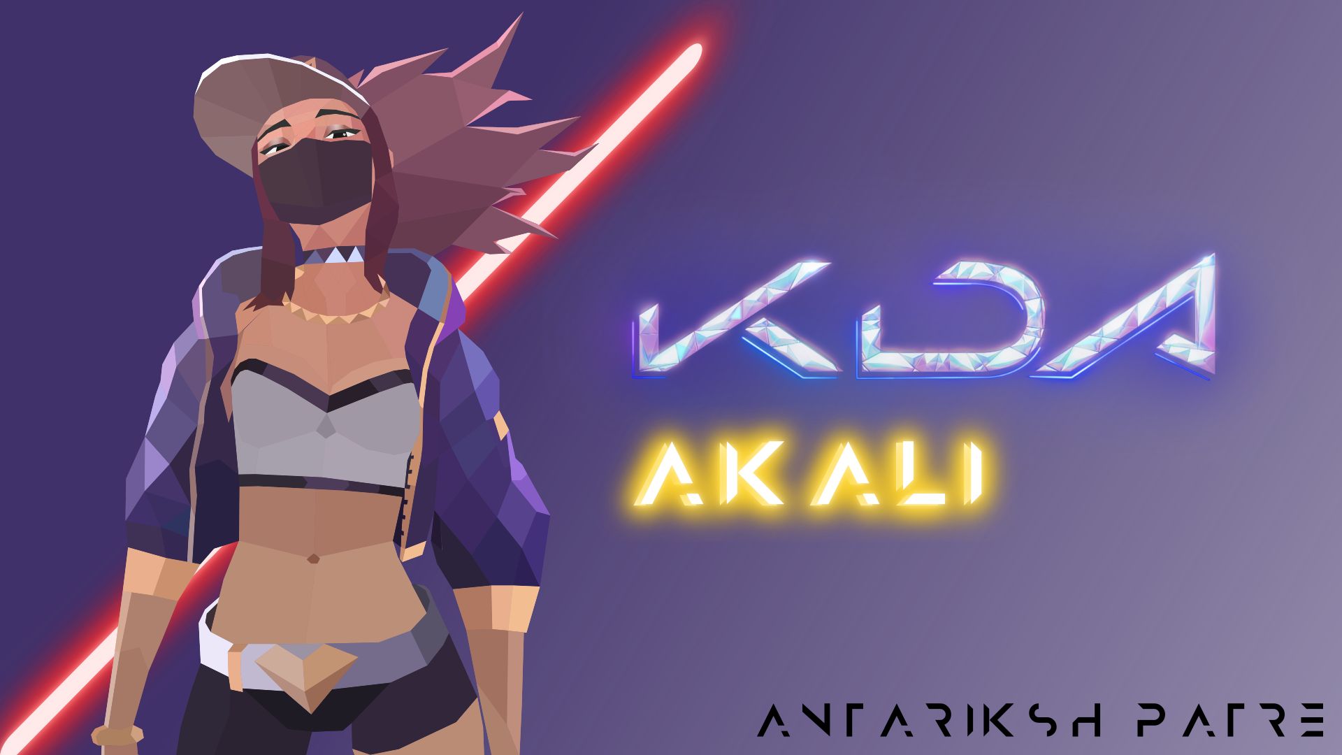 Made a Low-Poly version of Akali | Scrolller