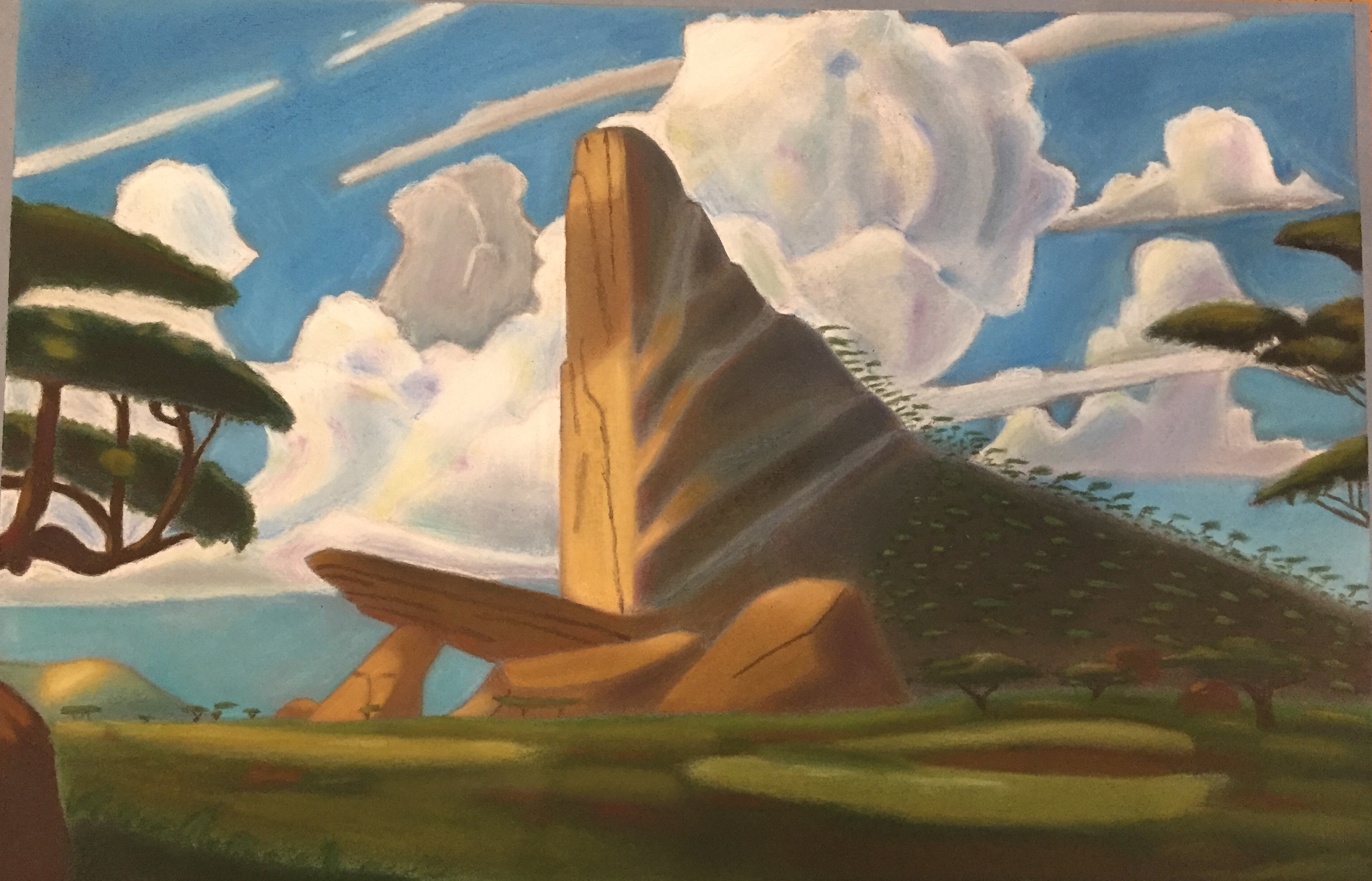 Made a pastel painting of Pride Rock | Scrolller
