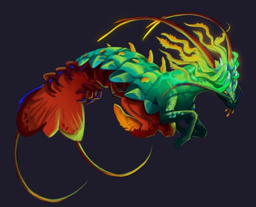 Made during stream today! Mantis shrimp themed kelpie and they are a colorful boi! | Scrolller