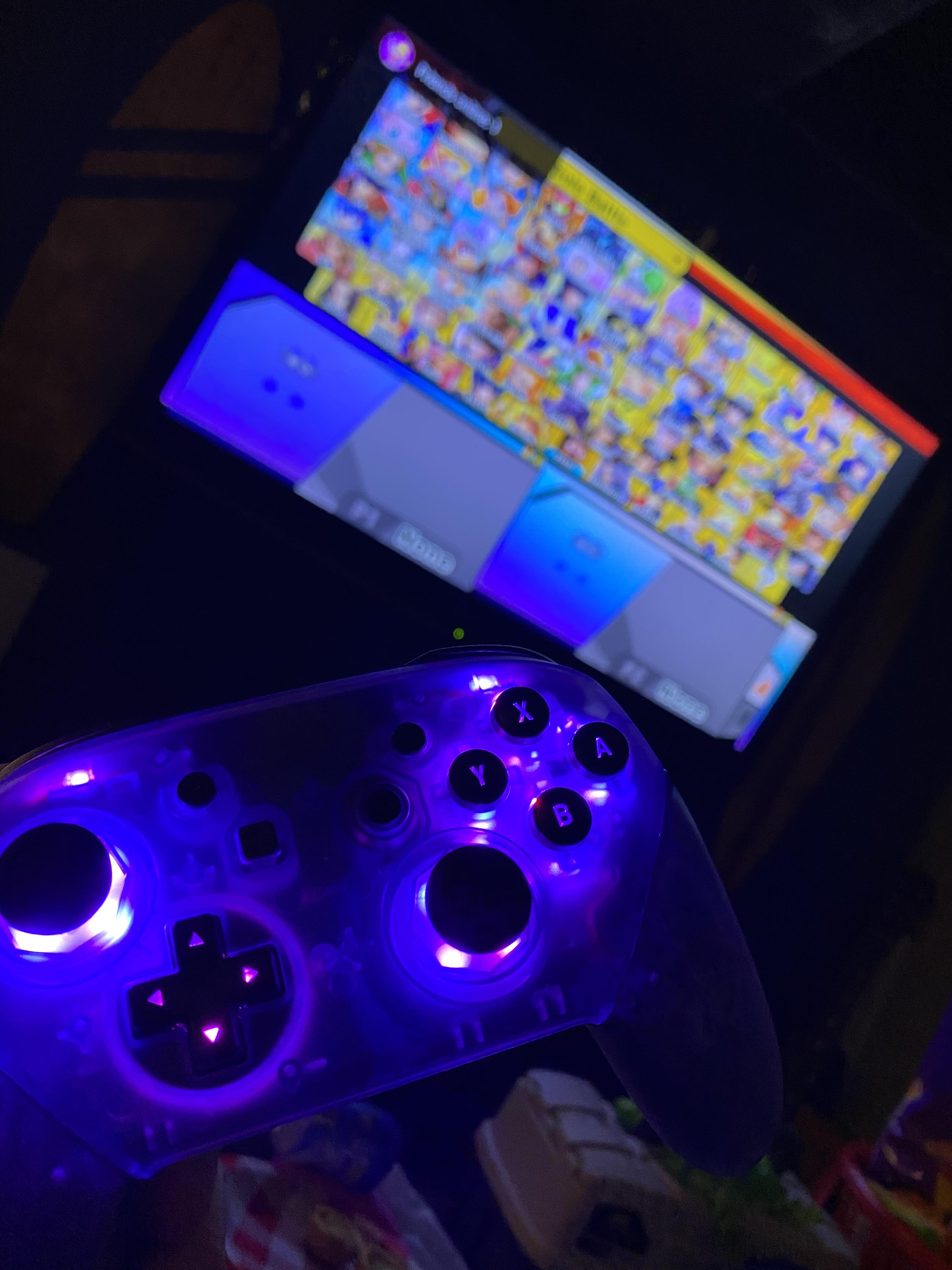 Made my little brother a Custom clear shell LED pro controller for xmas ...