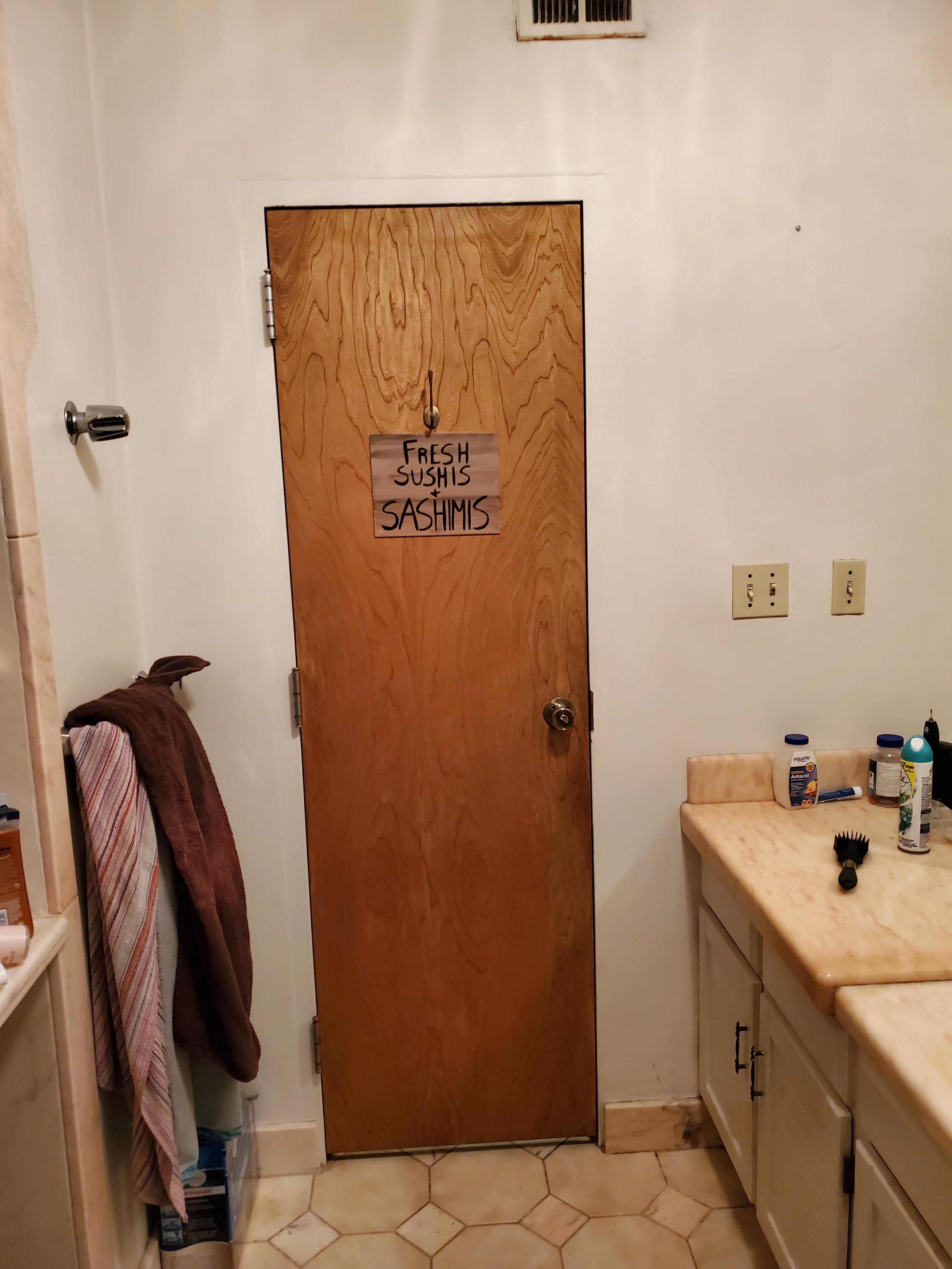 Made something for the bathroom but it'll probably be an airball with most guests. | Scrolller