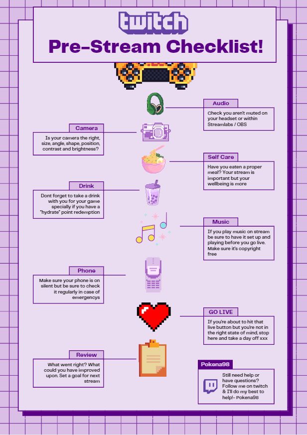 Made this pre-stream checklist tonight! Hope u guys find it as helpful as me xxx | Scrolller