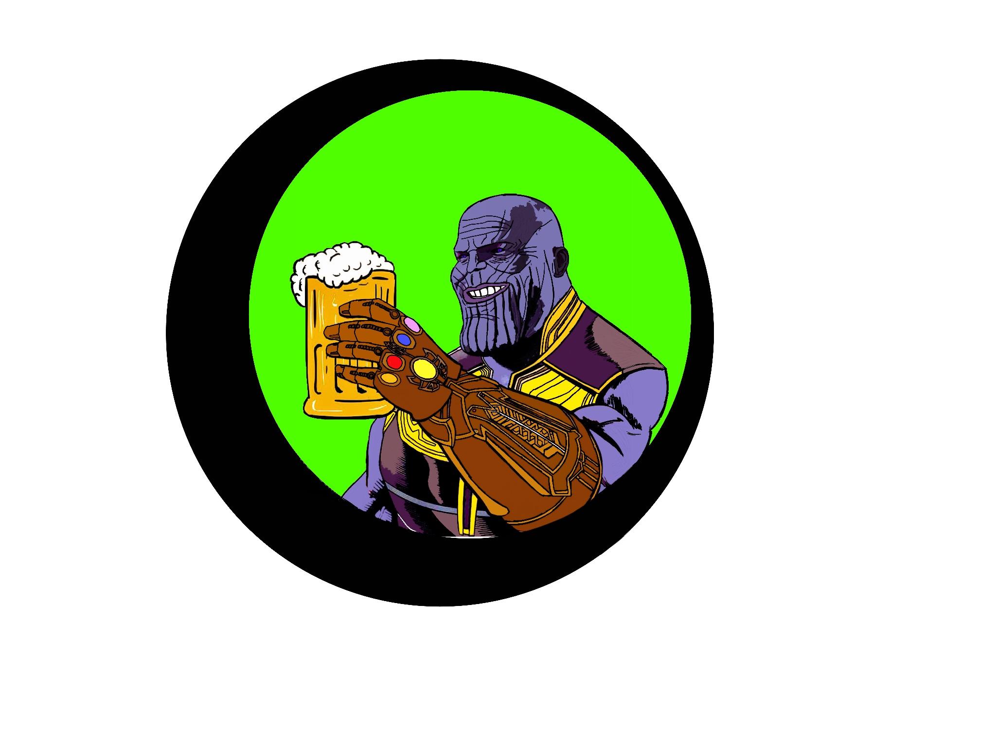 Made this Thanos just to enjoy his cold one. | Scrolller