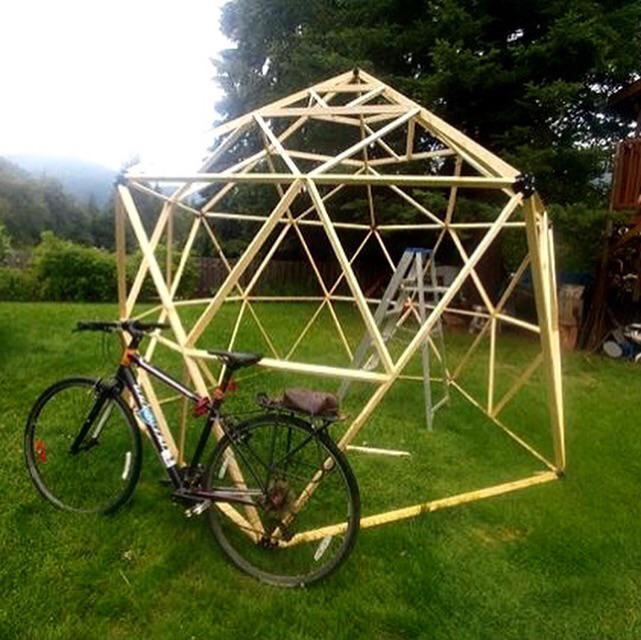 Magidome geodesic dome with 1x2” Ive build many of these now for greenhouses and trellises. It’s ...