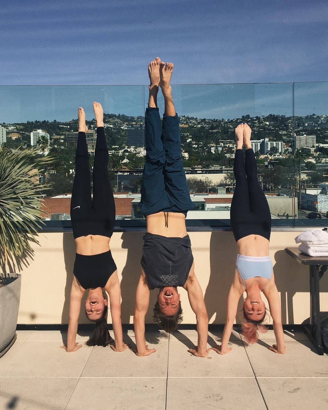 Maisie and friends in LA rooftop yoga | Scrolller