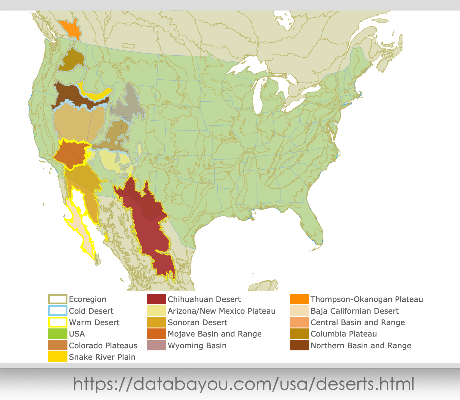 Map of North American Deserts | Scrolller