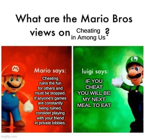 Mario brothers views on cheating | Scrolller