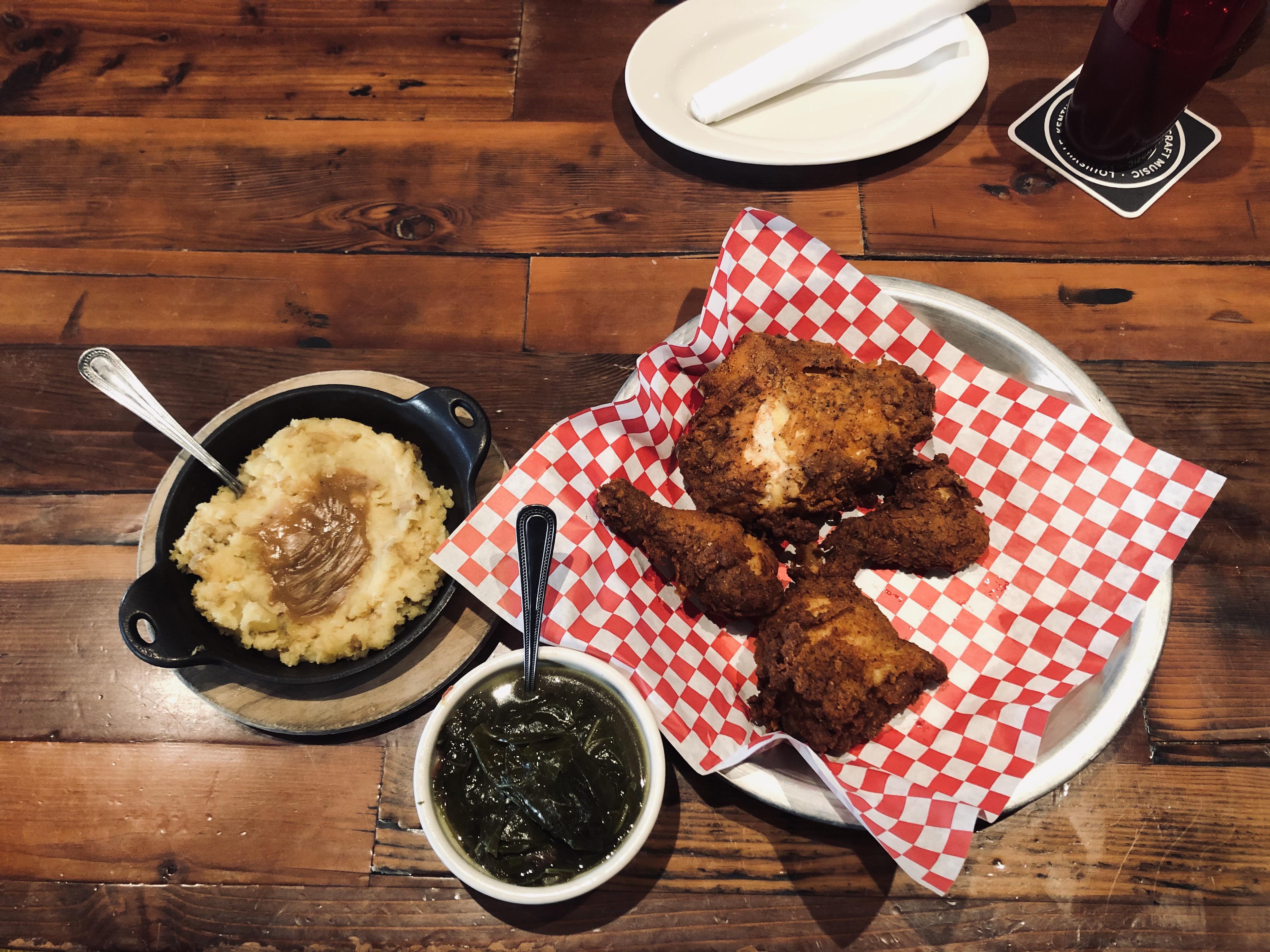 Mash Taters, Collard Greens, Spicy Fried Chicken | Scrolller