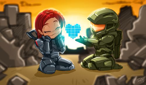 Master Chief Shepard Valentine BY Nogistune | Scrolller