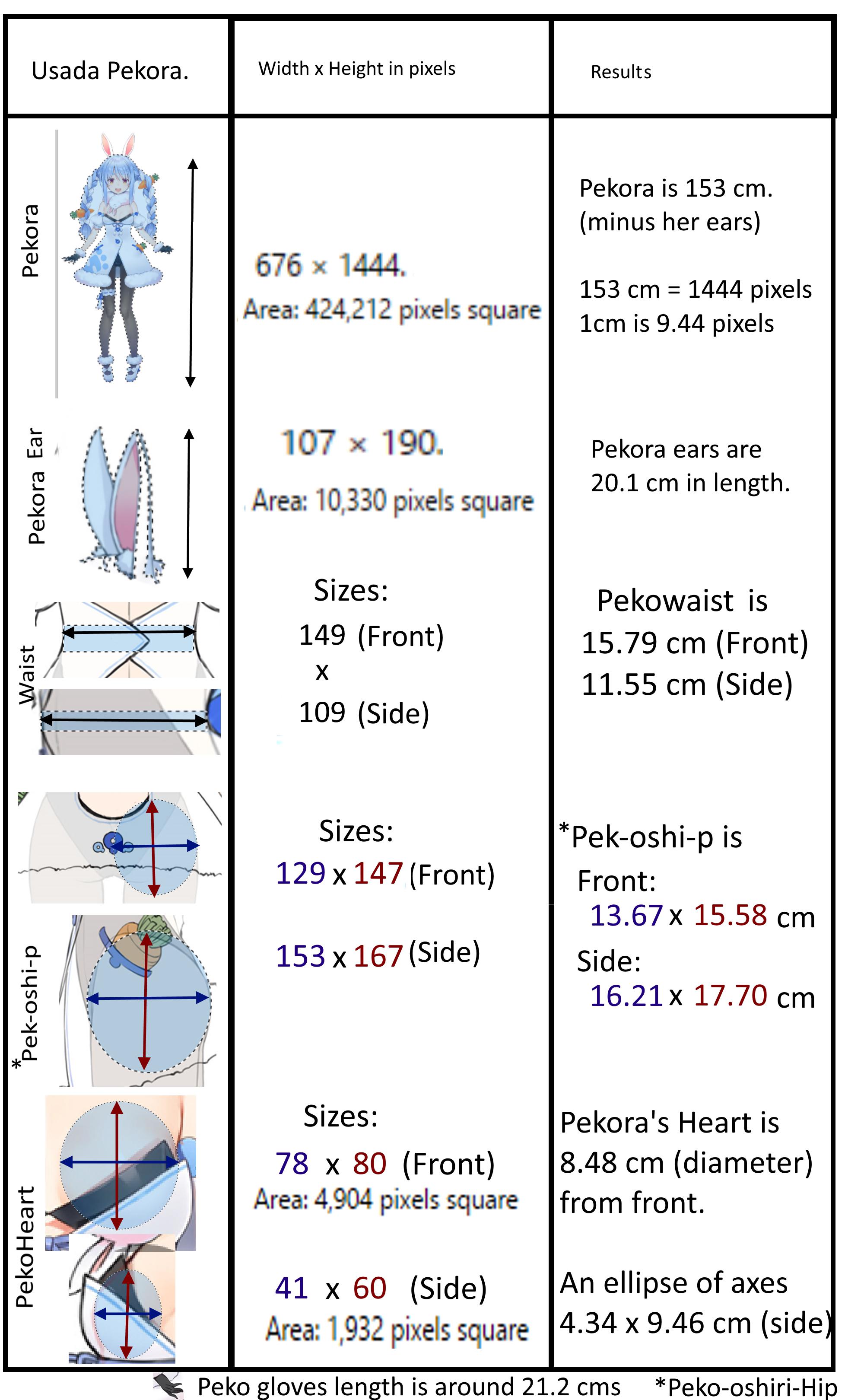 Measurements of Pekora :^) | Scrolller