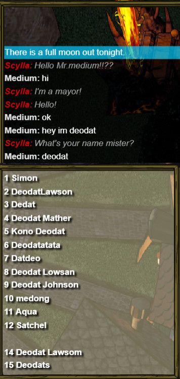 "Medium name?" "Deodat" Very helpful, Thanks | Scrolller