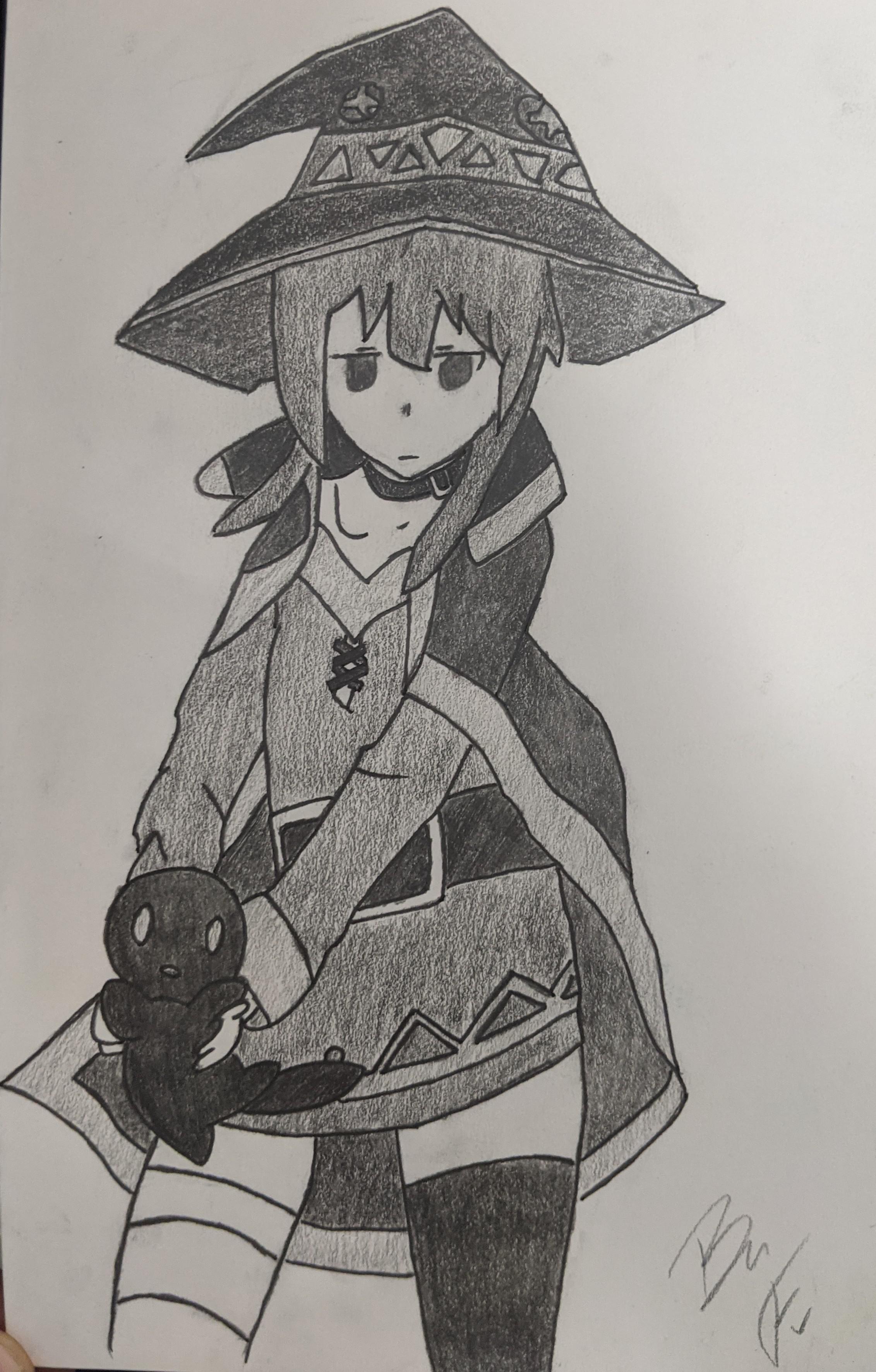 Megumin pencil drawing. Made by me. | Scrolller