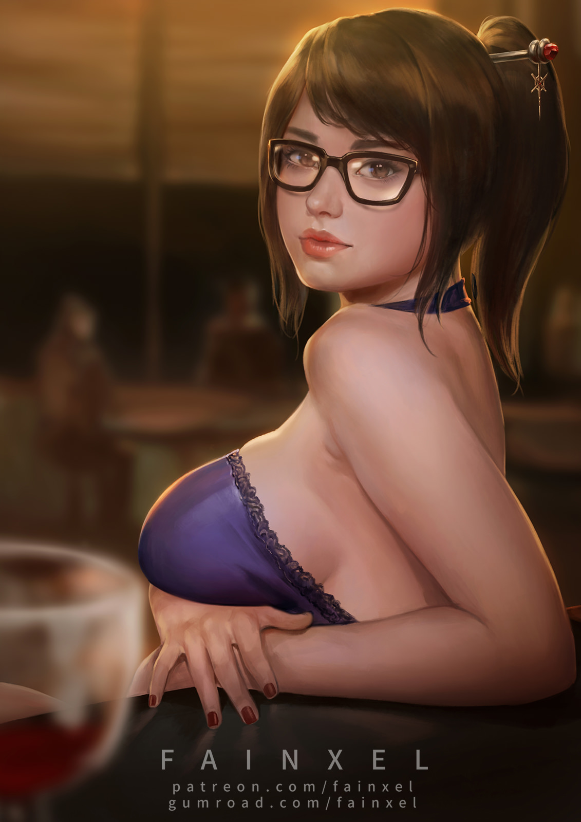 Mei at the bar (fainxel) | Scrolller