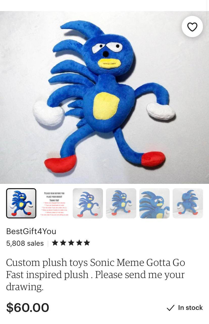 Meme sonic plush | Scrolller