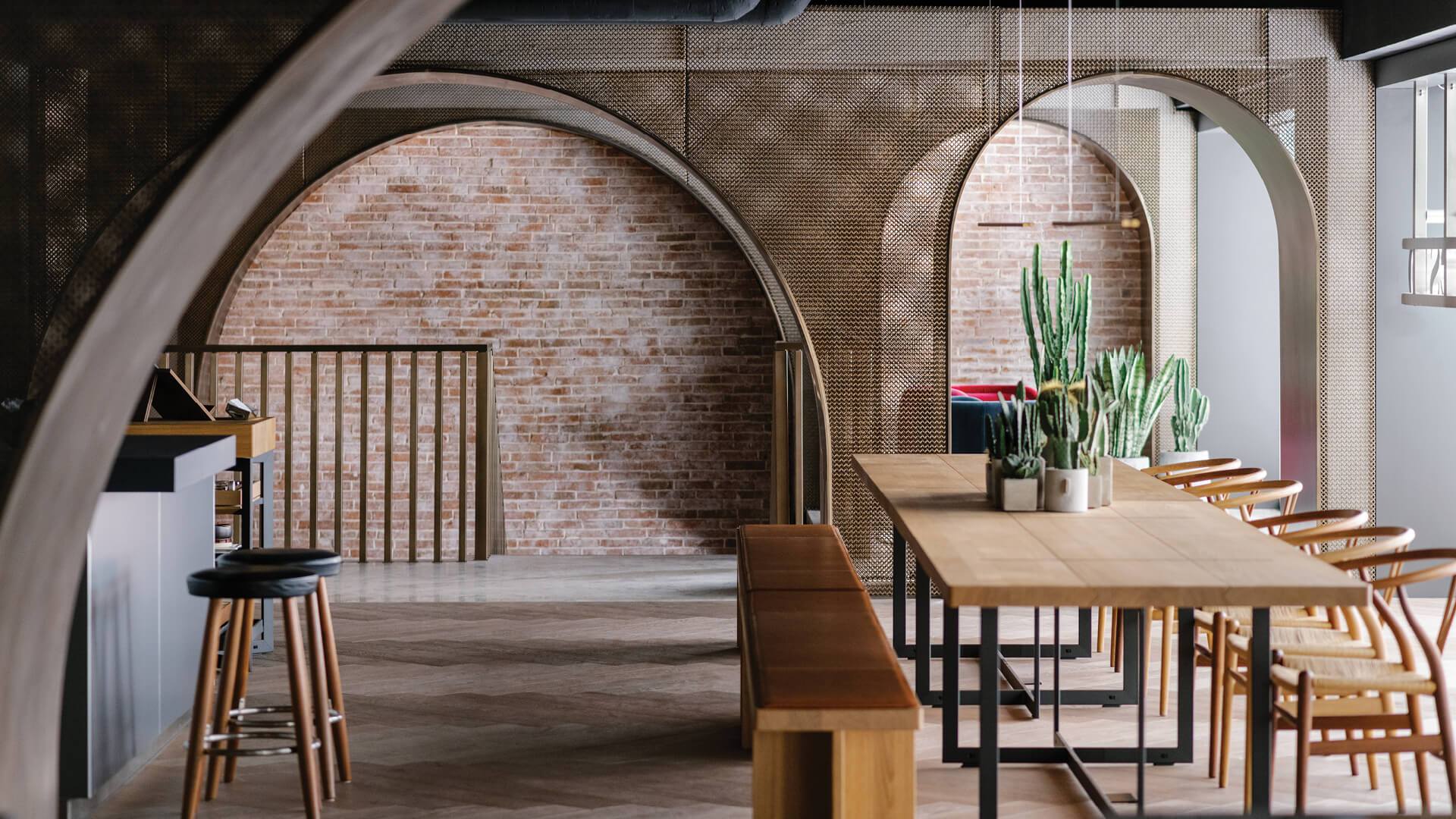 Mesh Arch, Brick walls and a spacious kitchen space in Hong Kong | Scrolller