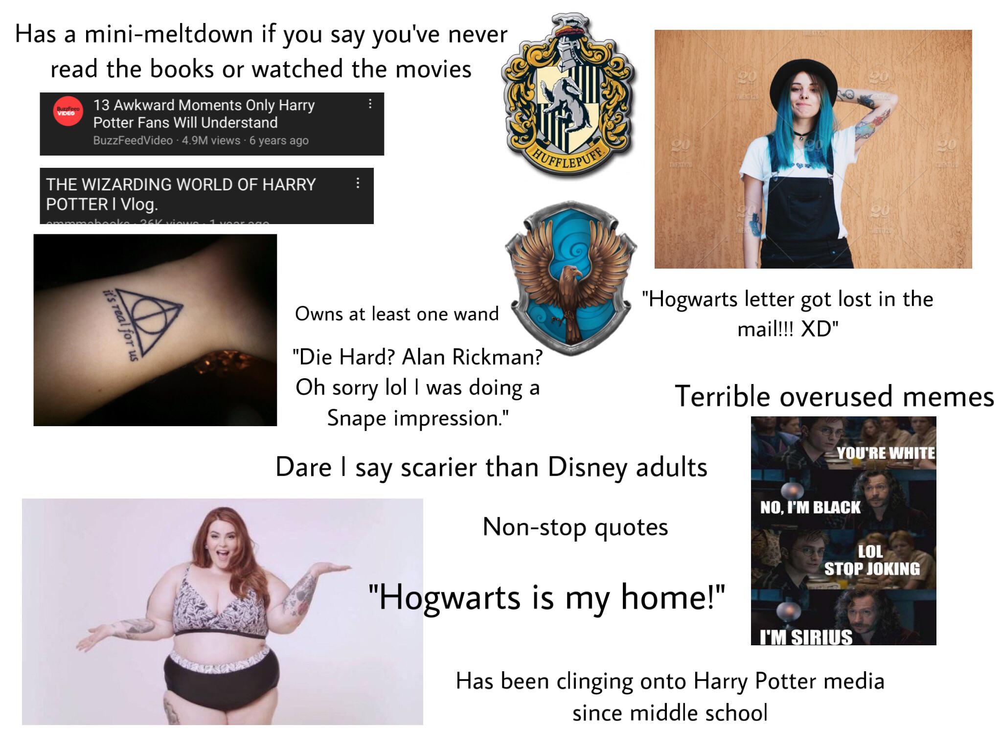 Millennial white lady obsessed with Harry Potter starter pack | Scrolller
