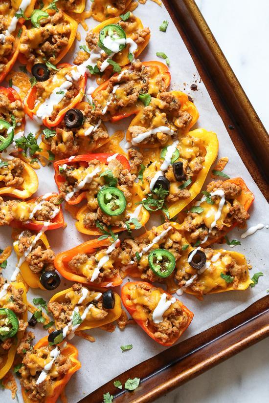 Mini Bell Pepper Loaded Turkey "Nachos" | Scrolller