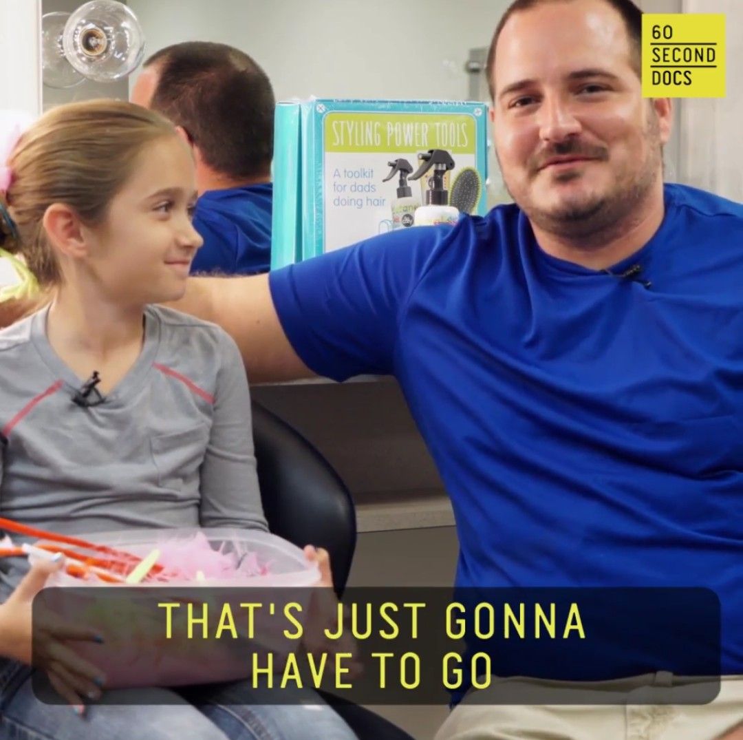 Mirin her dad who runs a school teaching single dad's how to maintain their daughter's hair ...